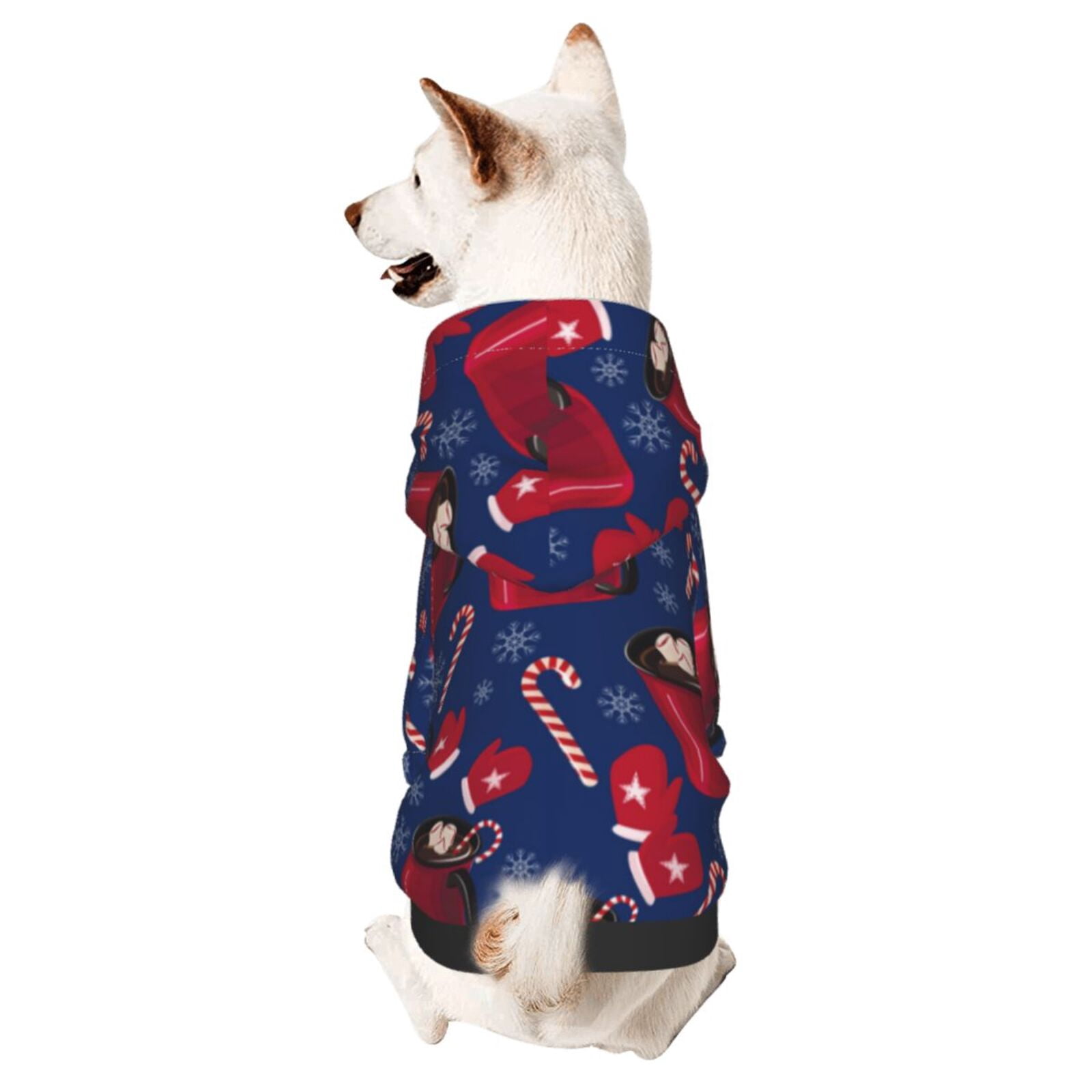 Fotbe Hot Cocoa Snowflake Mittens Print Small Dog Sweater Hoodies Pet ...