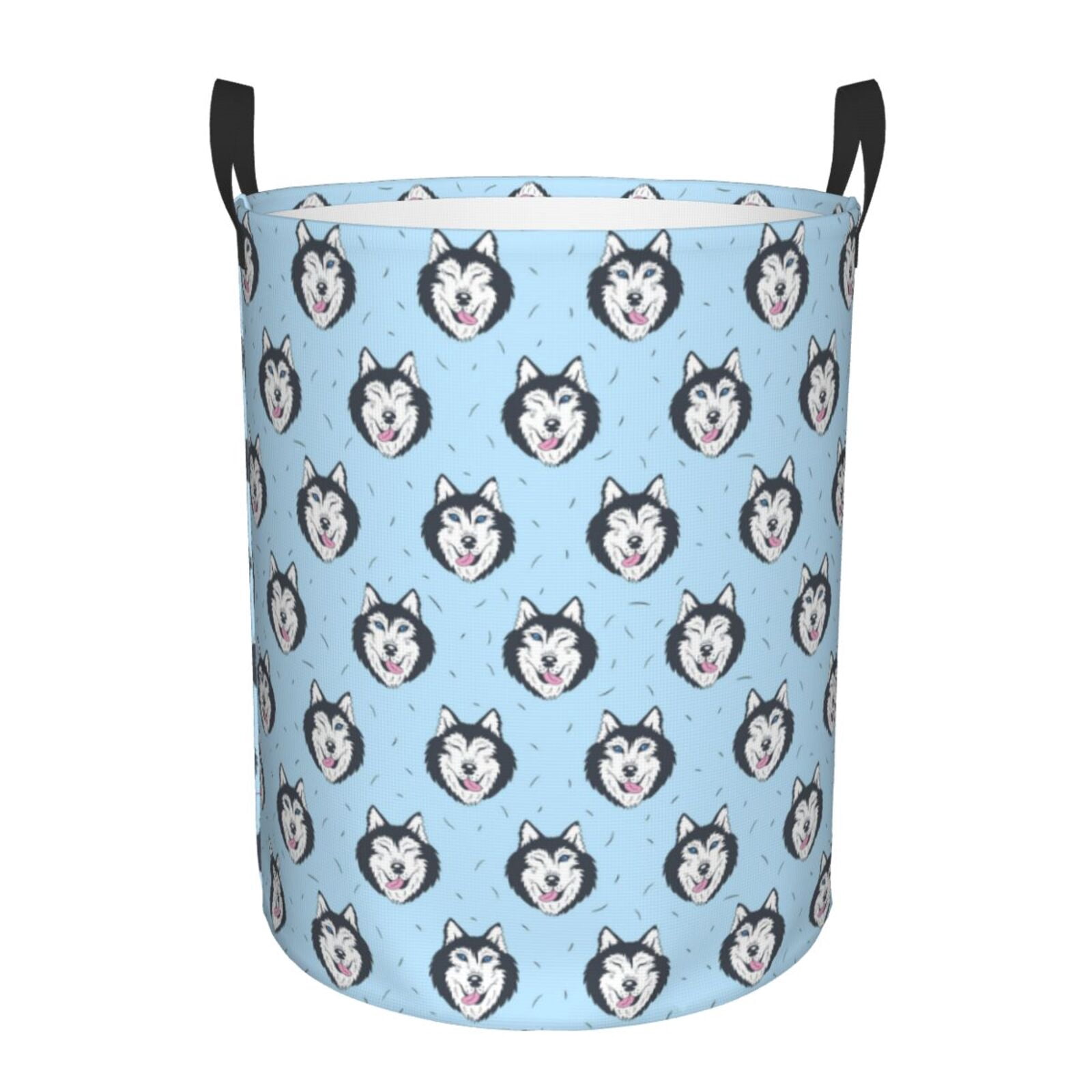 Fotbe Husky Head Laundry Basket with Handles, Waterproof Large Laundry ...