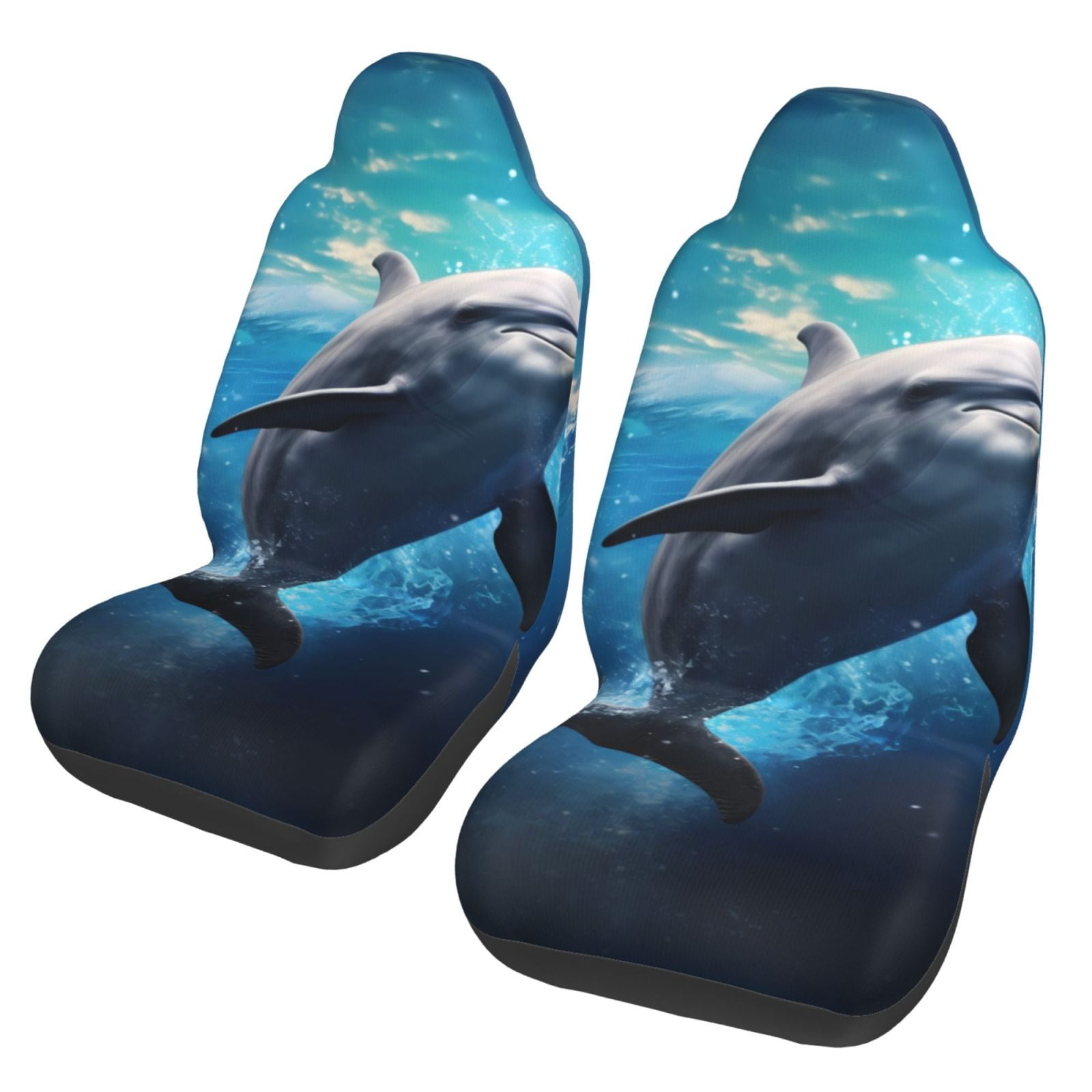 Fotbe Ice Blue Ocean Cute Dolphin Pattern Automotive Seat Covers for ...
