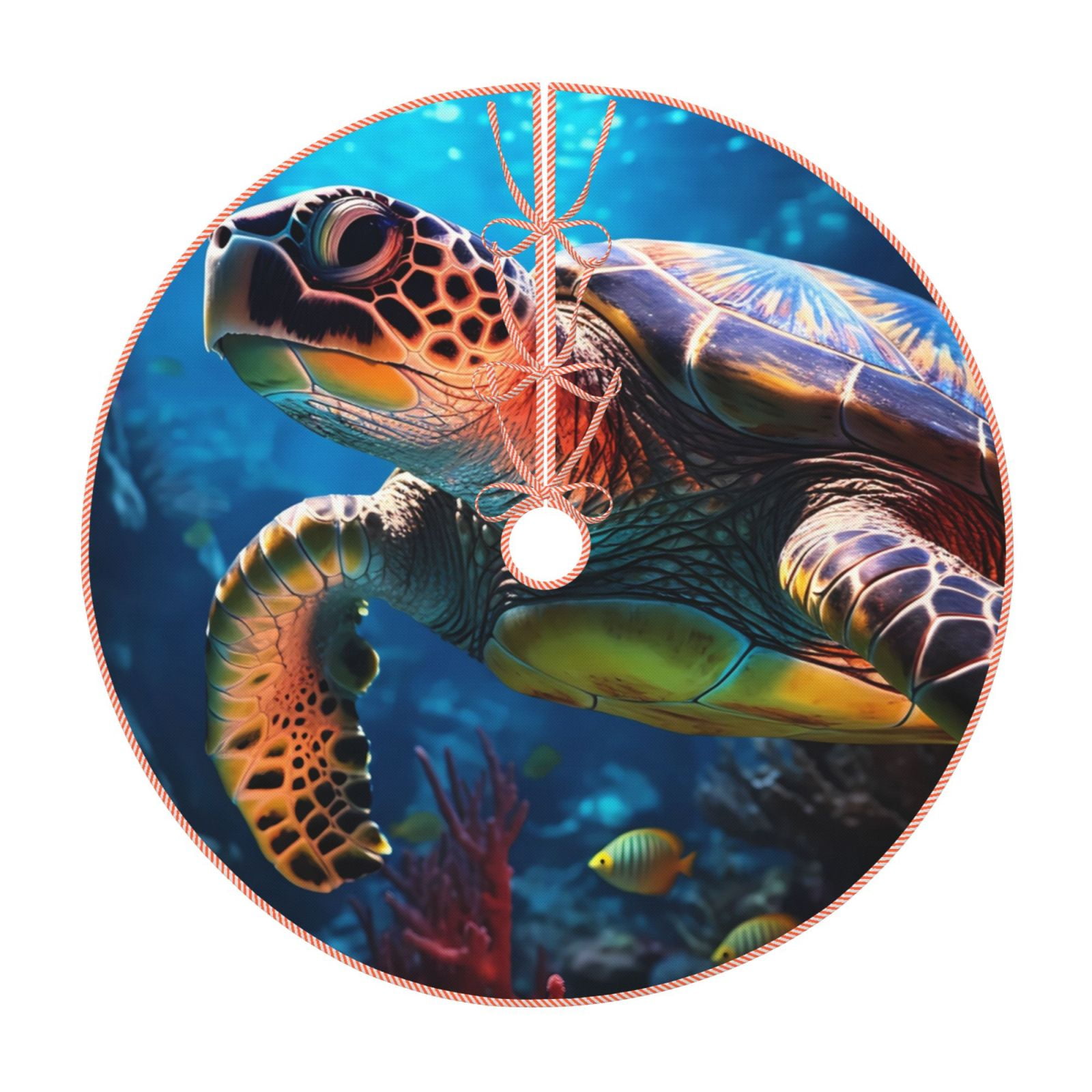 Fotbe Ice Blue Ocean Sea Turtle Pattern Christmas Tree Skirt, Tree ...