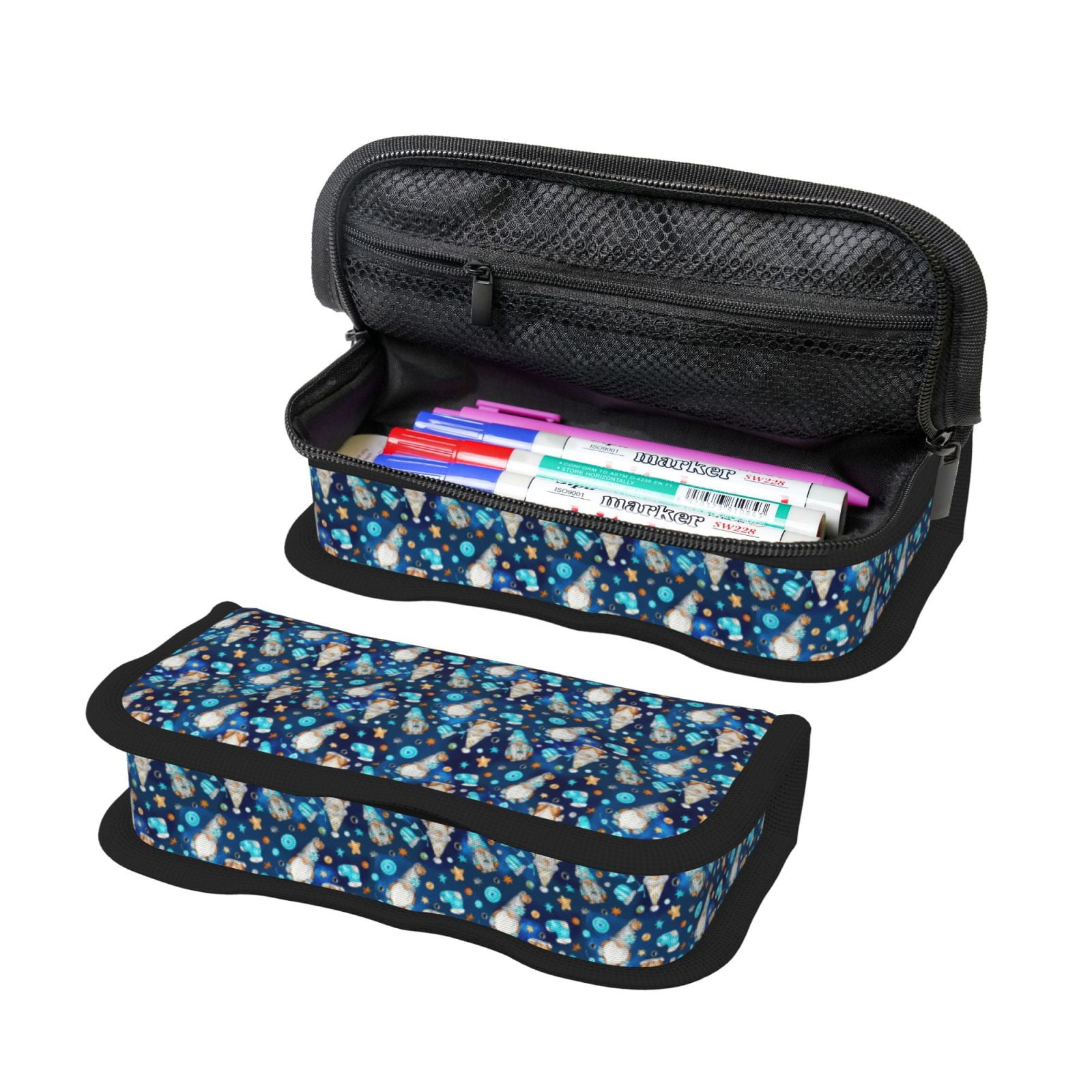 Fotbe Ice blue old man cute winter Pattern Pencil Case,Canvas Pen Case ...