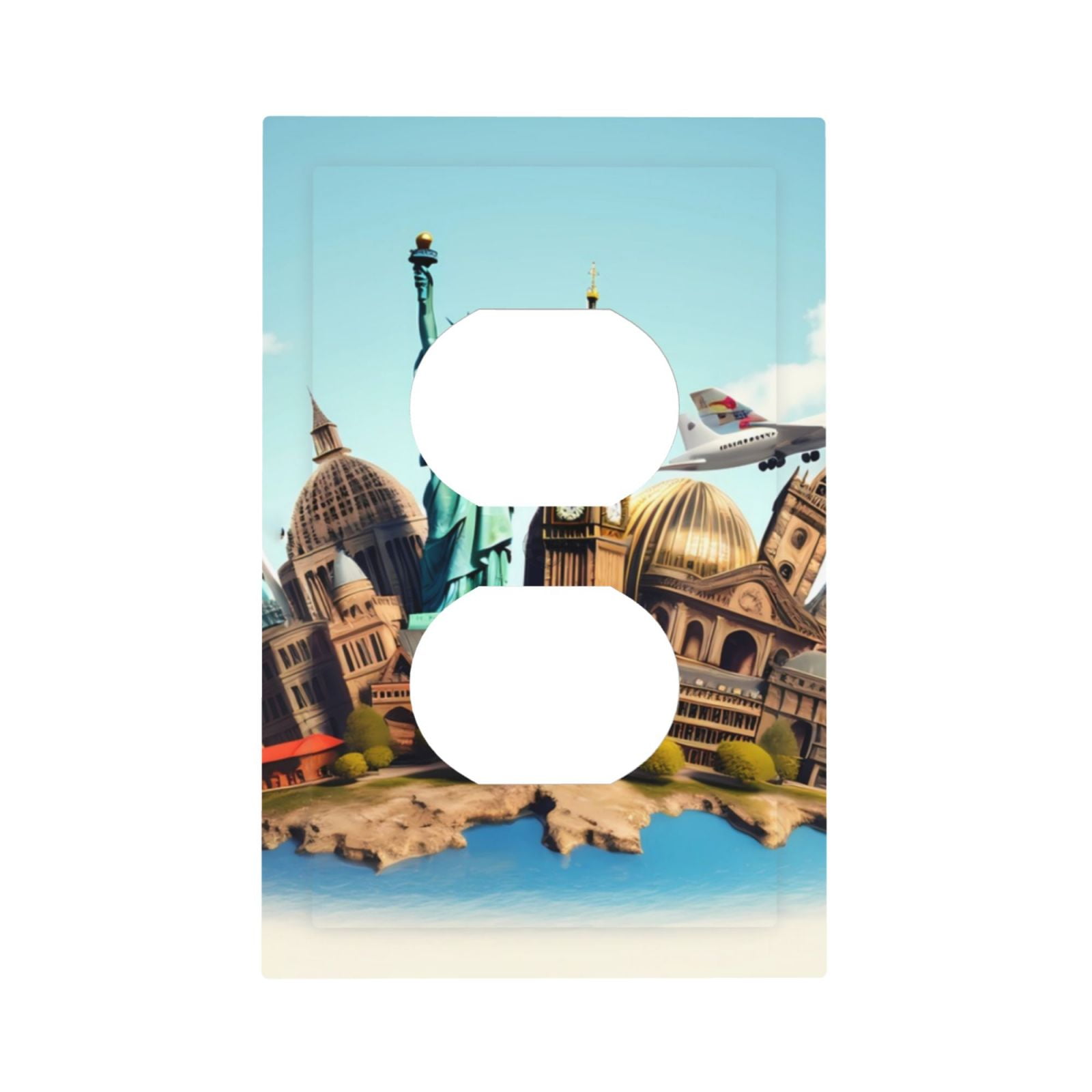 Fotbe Iconic Global Landmarks Print Duplex Receptacle Wall Plate, 1 ...