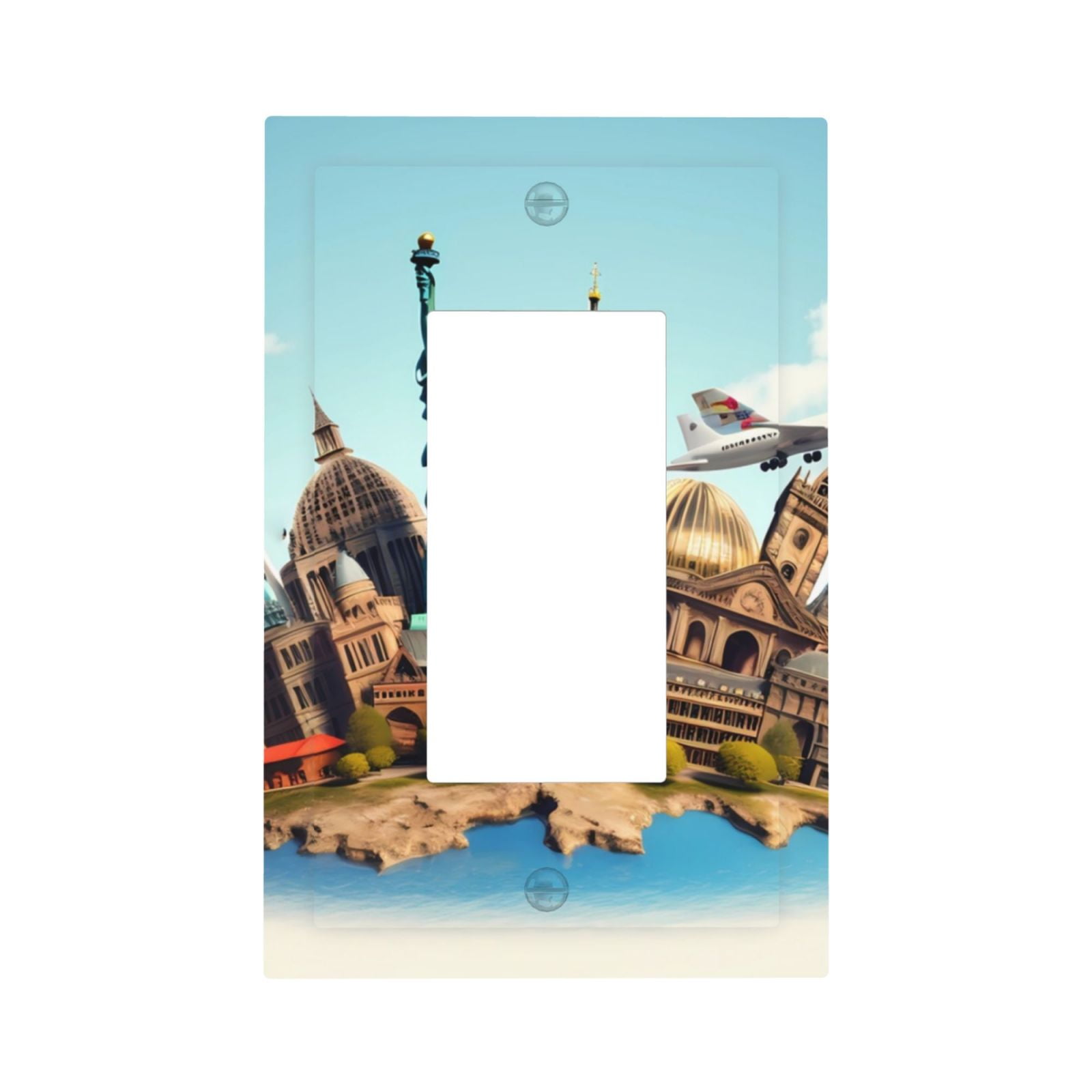 Fotbe Iconic Global Landmarks Print Duplex Receptacle Wall Plate, 1 ...