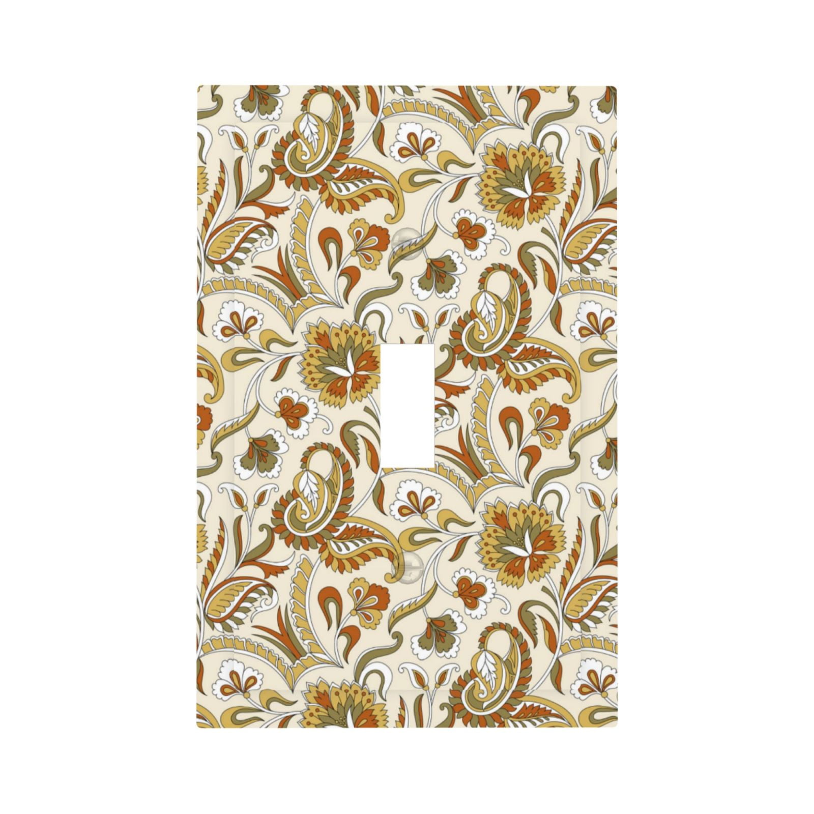 Fotbe Indian Paisley Print Duplex Receptacle Wall Plate, 1-Gang 5.0" x3 ...
