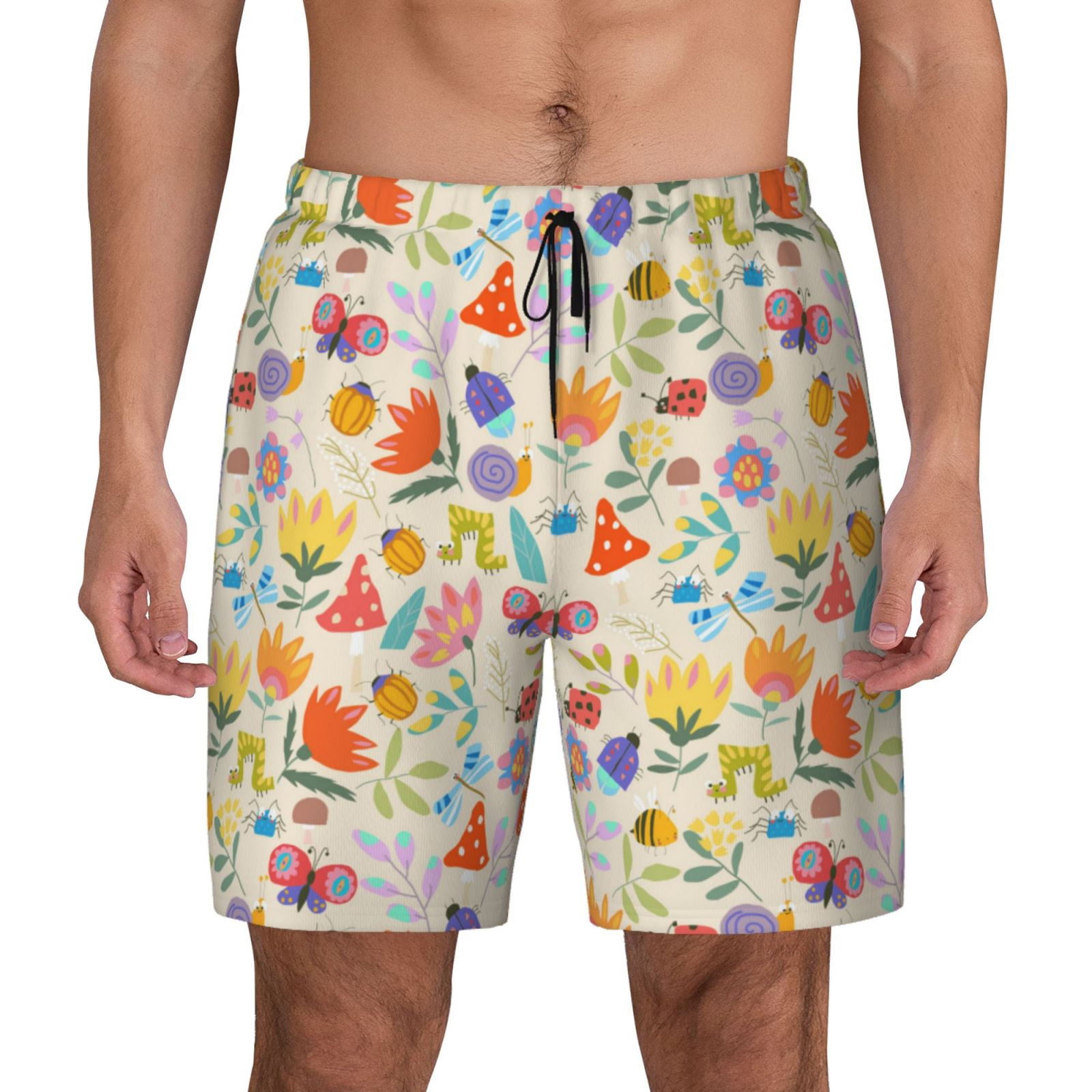 Fotbe Insects In Plants Men’s Swim Trunks Quick Dry Swim Shorts Board ...