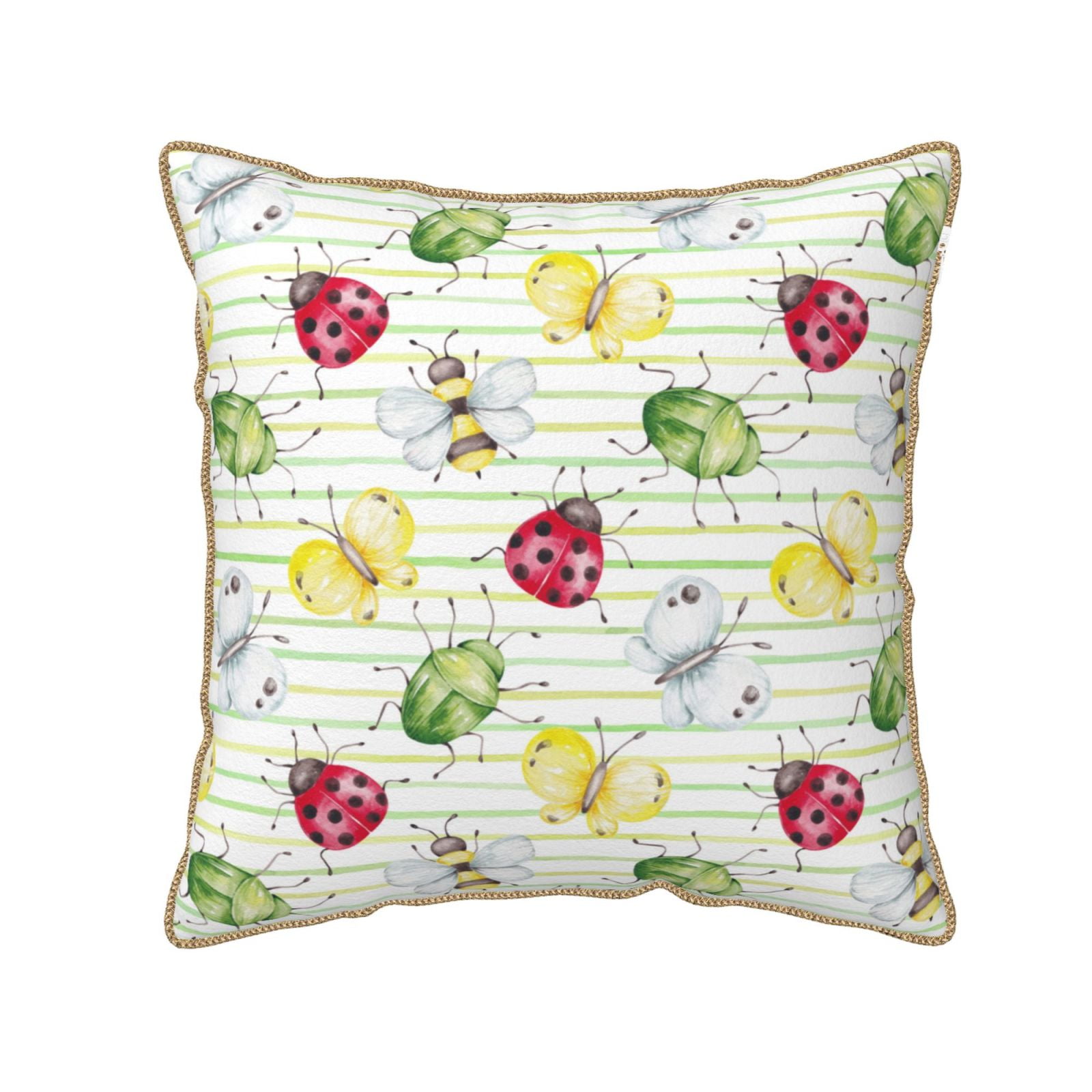 Fotbe Insects Pattern Velvet Decorative Throw Pillow Covers with ...
