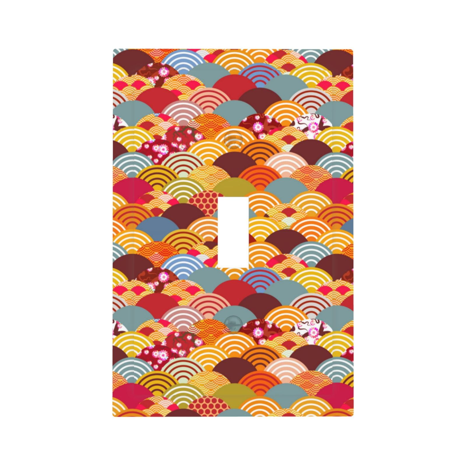 Fotbe Japanese Style Fish Scales Print Duplex Receptacle Wall Plate, 1 ...