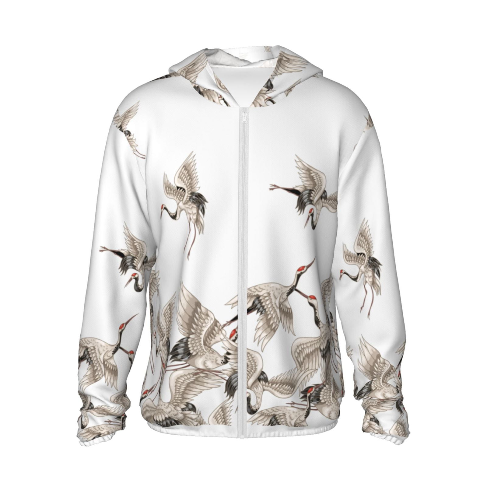 Fotbe Japanese White Cranes Men's Women's UPF 50+ Sun Protection Jacket ...