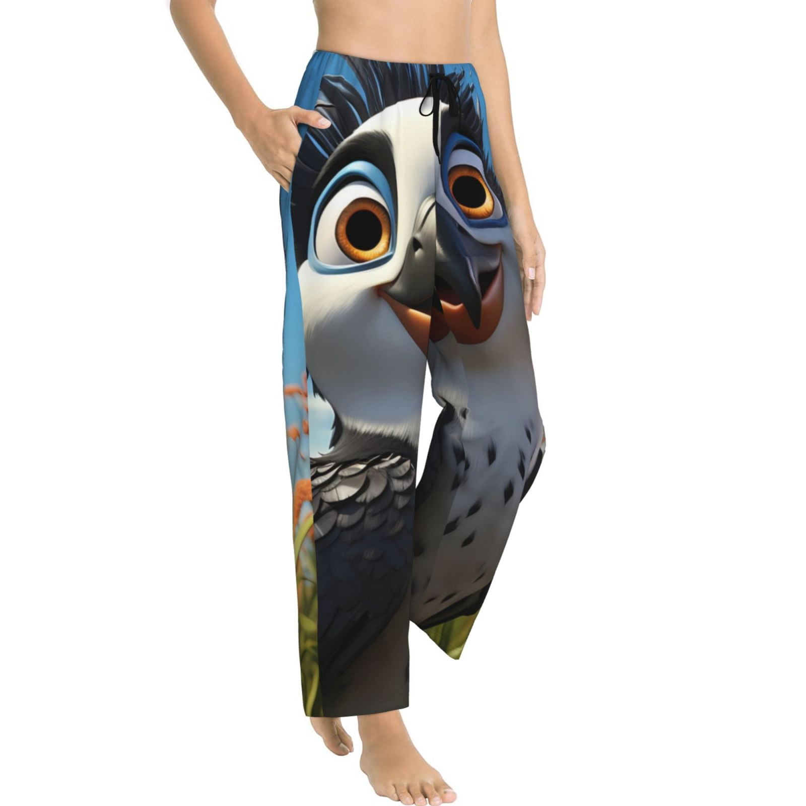 Fotbe Joyful Animated Bird Women's Pajama Pants,Sleepwear Pants,Pj ...