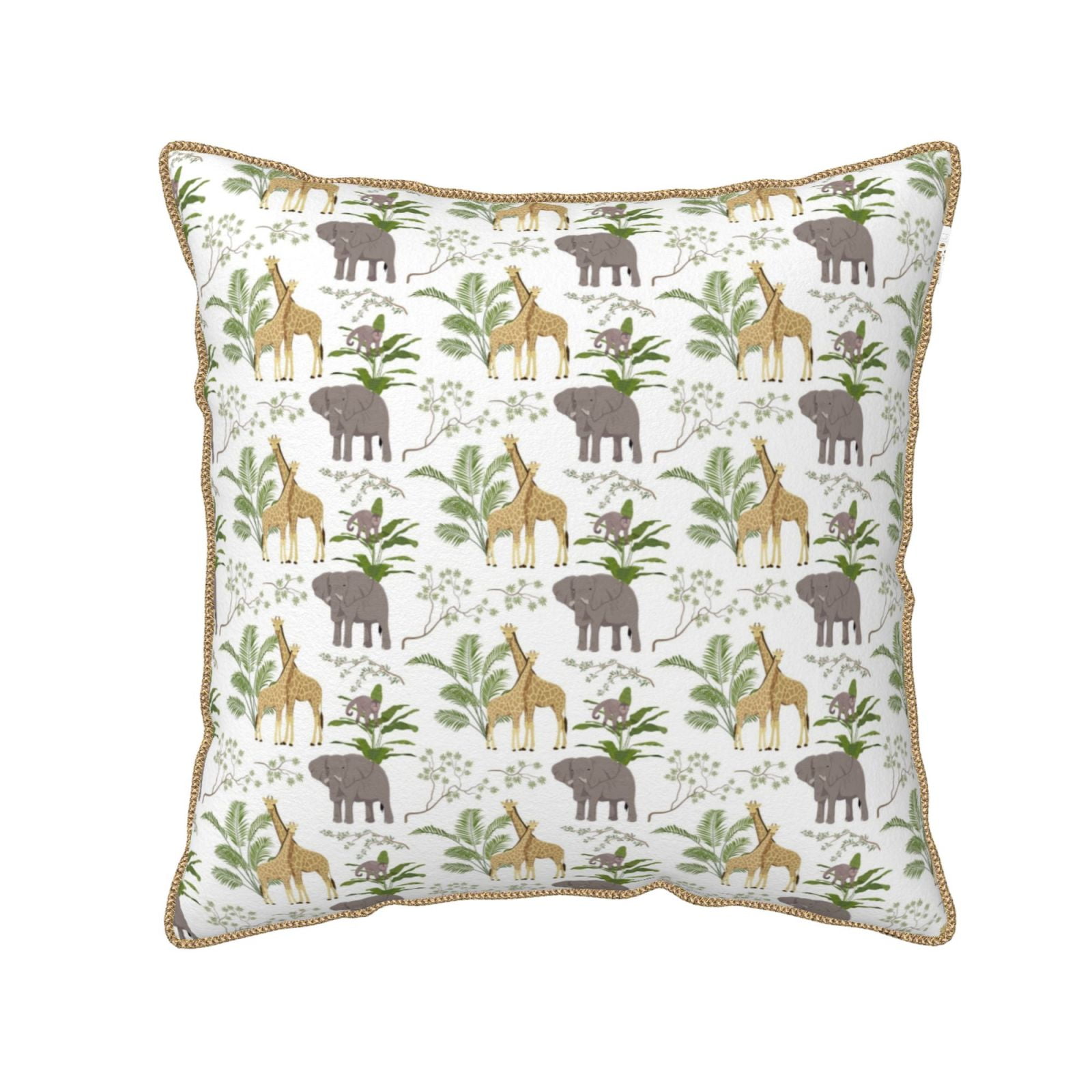 Fotbe Jungle Animal Pattern Velvet Decorative Throw Pillow Covers with ...
