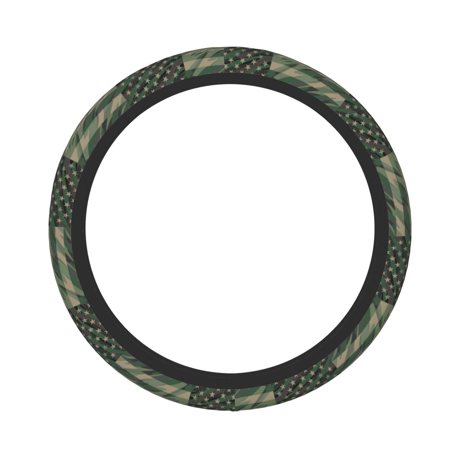 Fotbe Jungle Green Camo USA Flag Steering Wheel Cover Universal 15 in ...