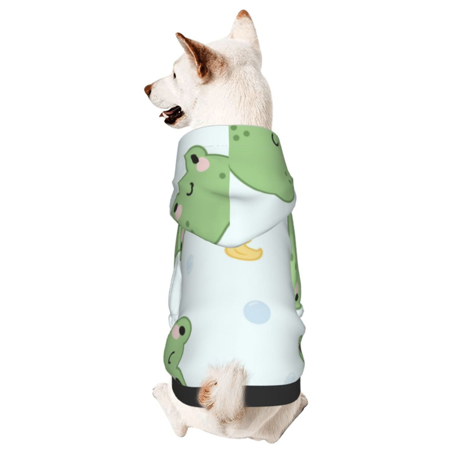 Fotbe Kawaii Frogs Print Small Dog Sweater Hoodies Pet Grey Hooded Soft ...