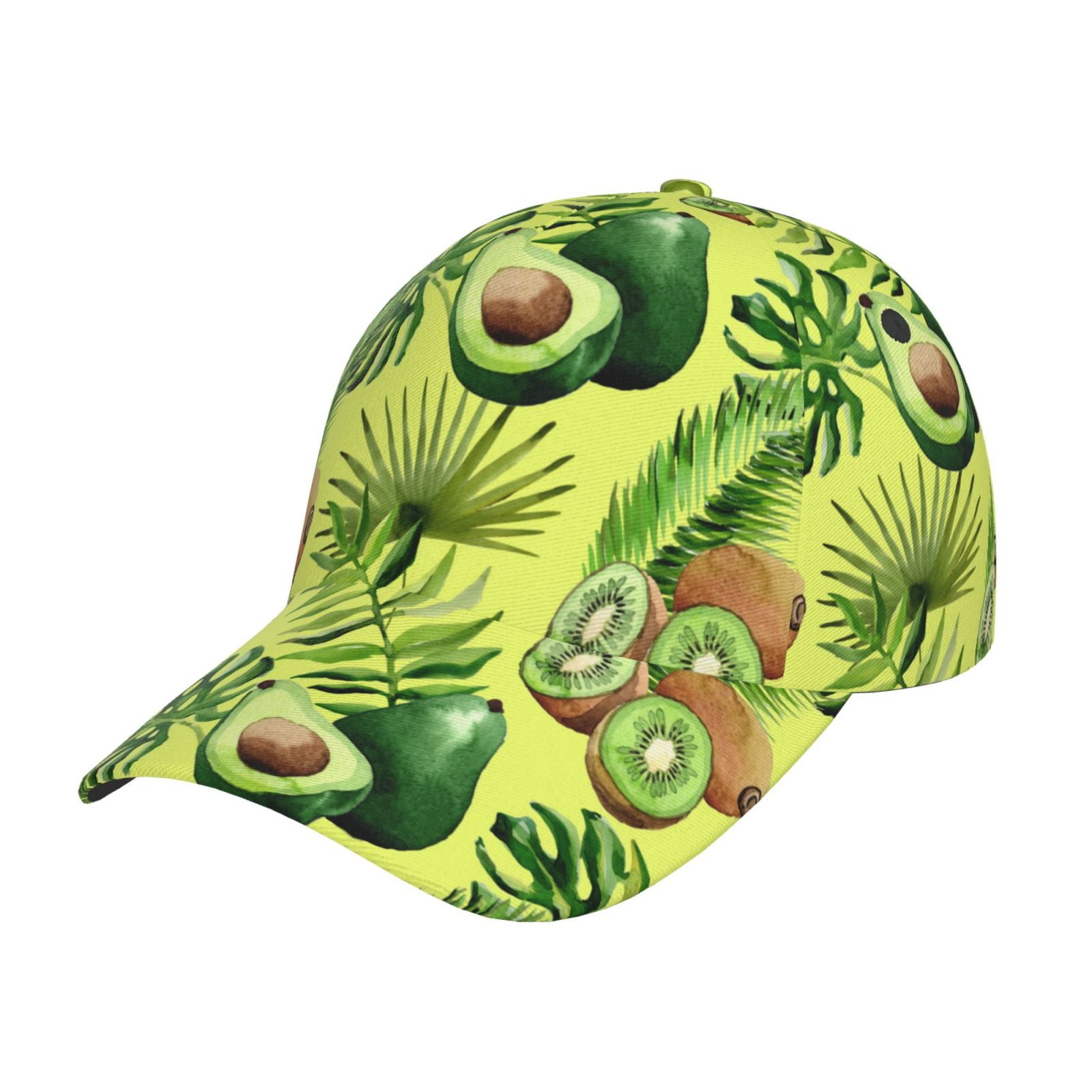 Fotbe Kiwi And Avocado Baseball Cap, Kiwi And Avocado Print Dad Hat ...