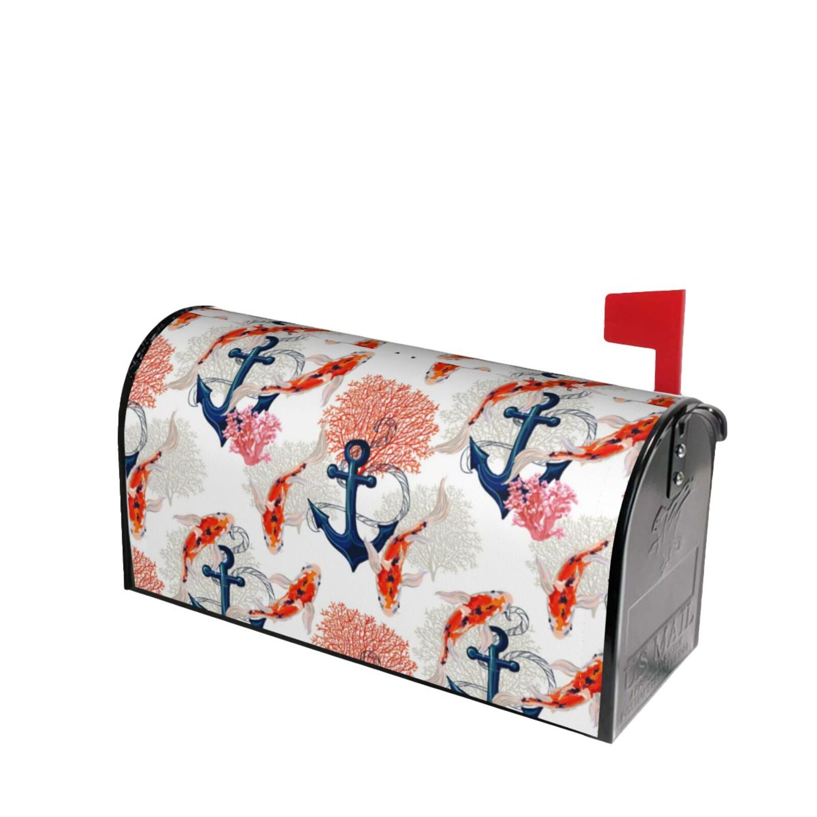 Fotbe Koi Fish And Corals Mailbox Covers Post Letter Box Cover Garden ...