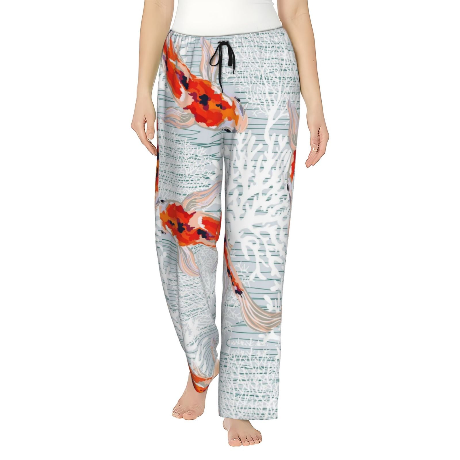 Fotbe Koi Fish Corals,Spring Summer Women's Pajama Pants,Sleepwear ...