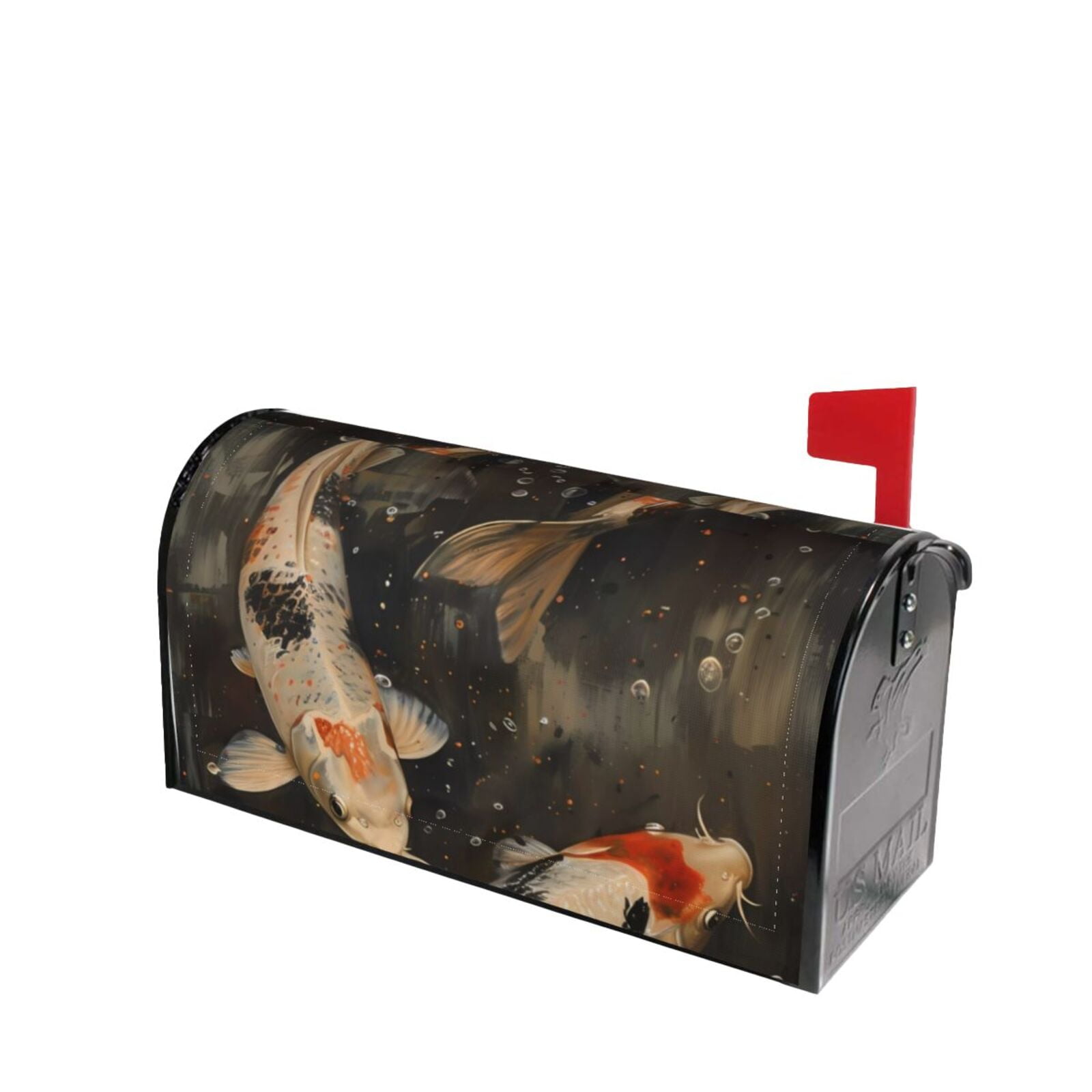 Fotbe Koi Fish Tranquility Mailbox Covers Post Letter Box Cover Garden ...