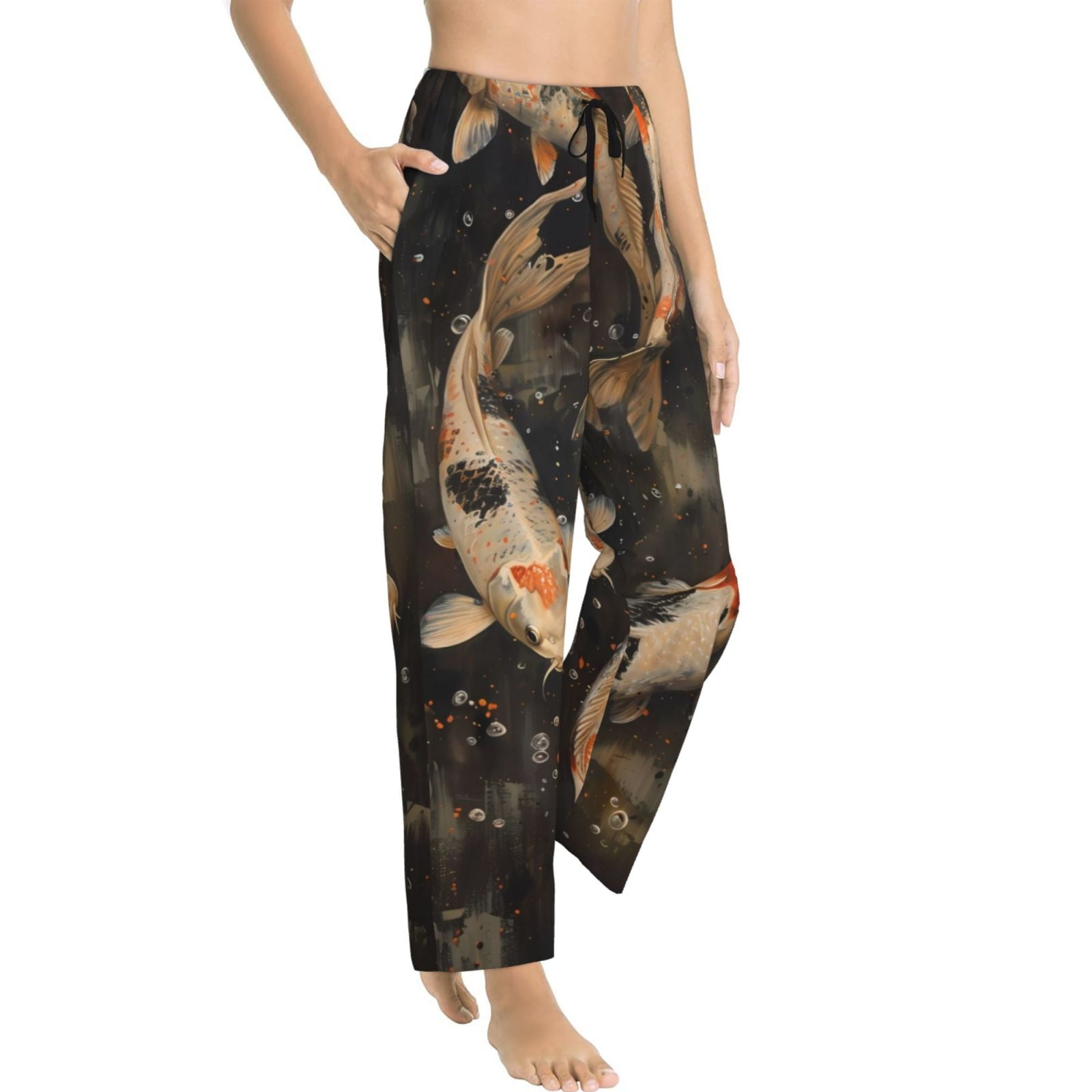 Fotbe Koi Fish Tranquility Women's Pajama Pants,Sleepwear Pants,Pj ...
