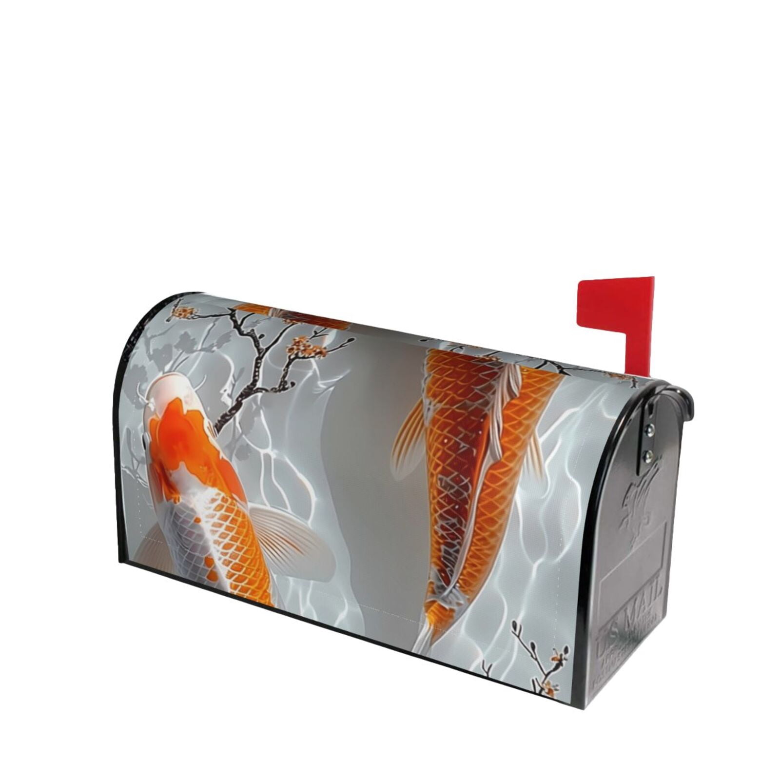 Fotbe Koi Fish Water Mailbox Covers Post Letter Box Cover Garden Decor ...