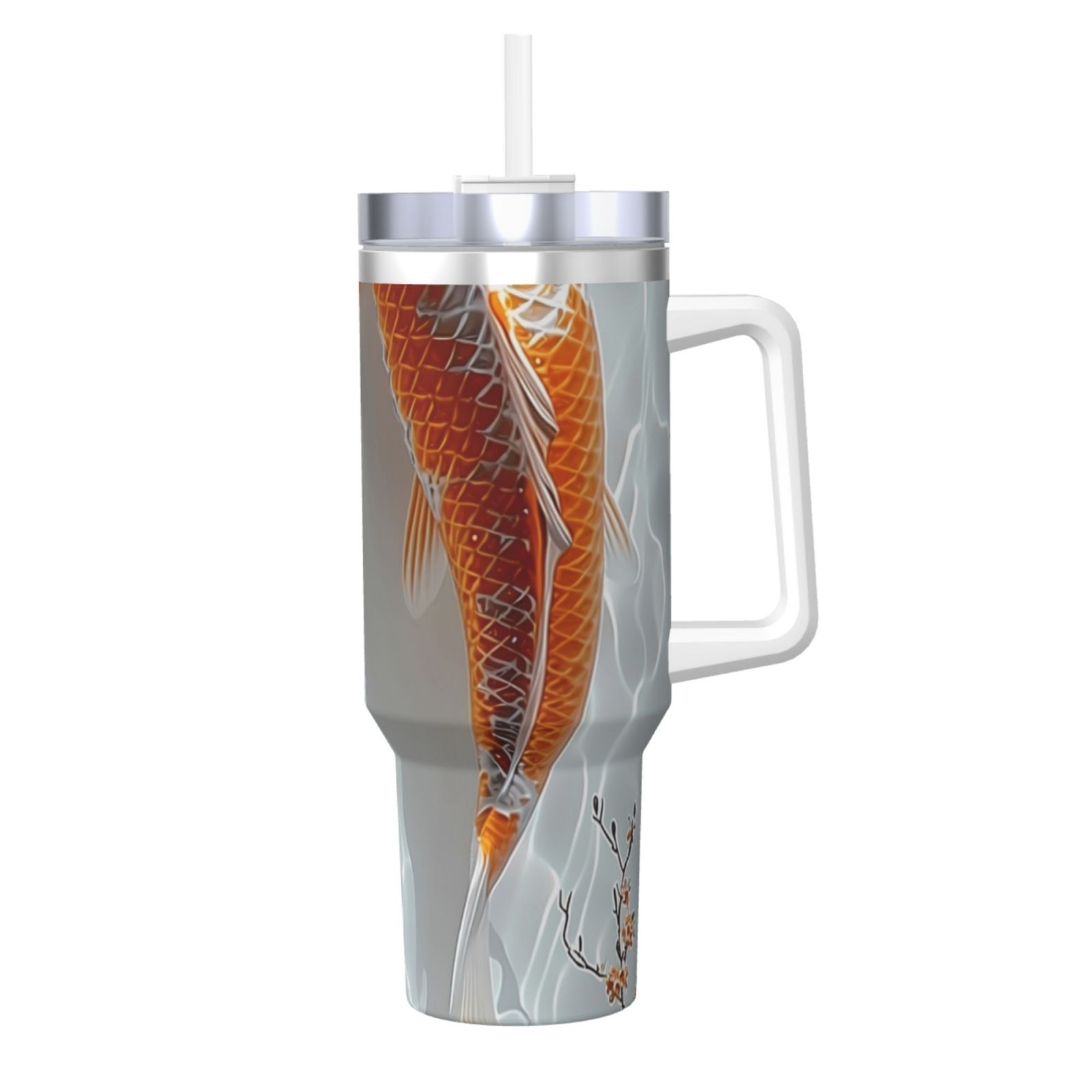 Fotbe Koi Fish Water Pattern 40oz Ice Bully With Handle And Straw ...