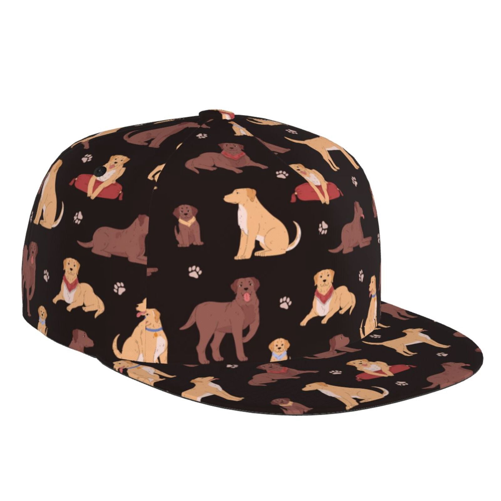 Fotbe Labrador Retriever Dog Flat Bill Visor Cap Classic Snapback Hat ...