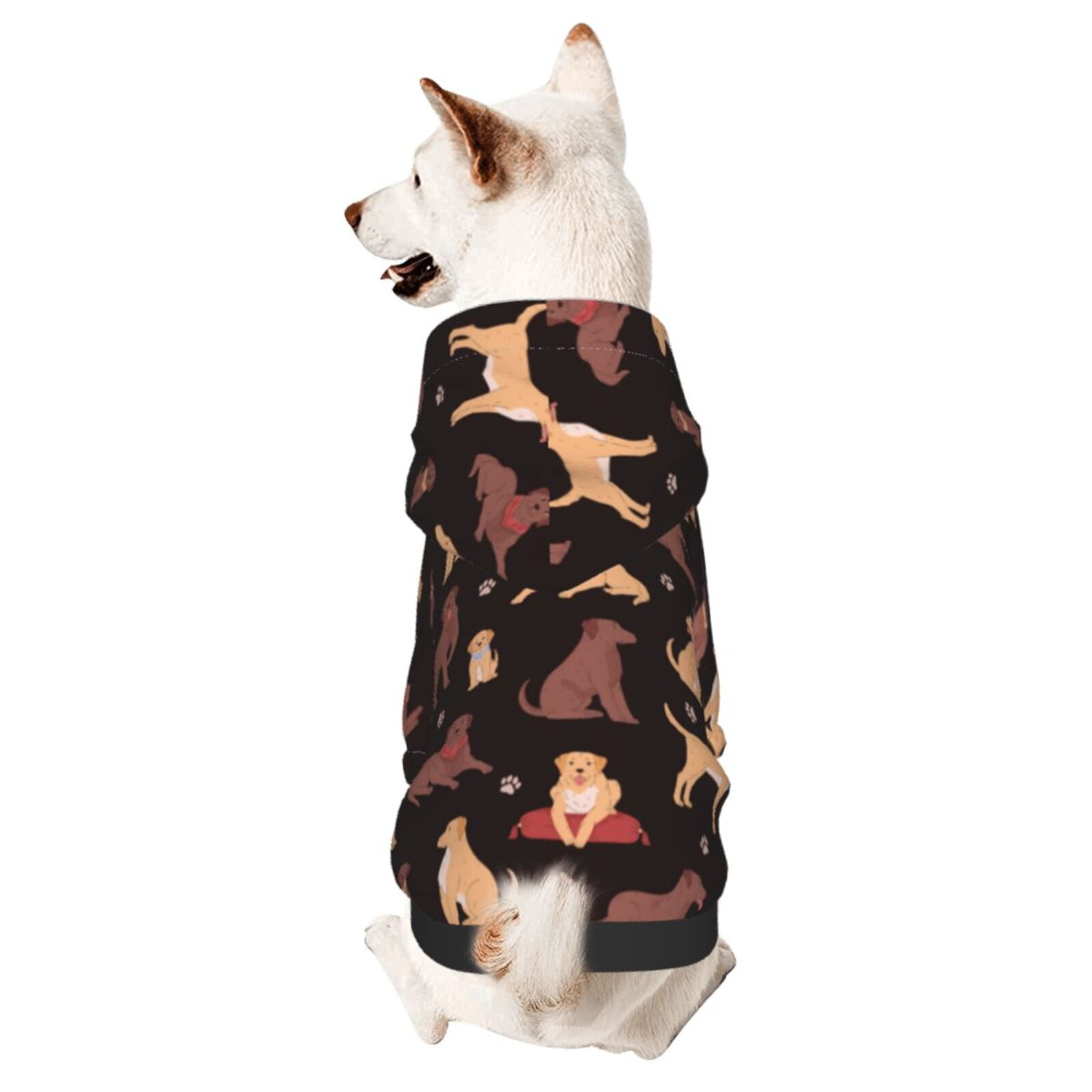 Fotbe Labrador Retriever Dog Print Small Dog Sweater Hoodies Pet Grey ...