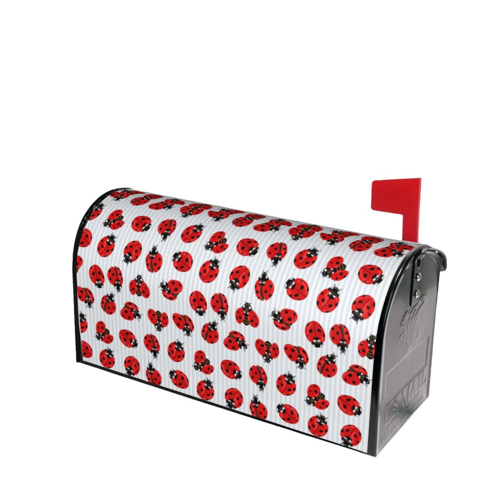 Fotbe Ladybug On Blue Stripes Mailbox Covers Post Letter Box Cover ...