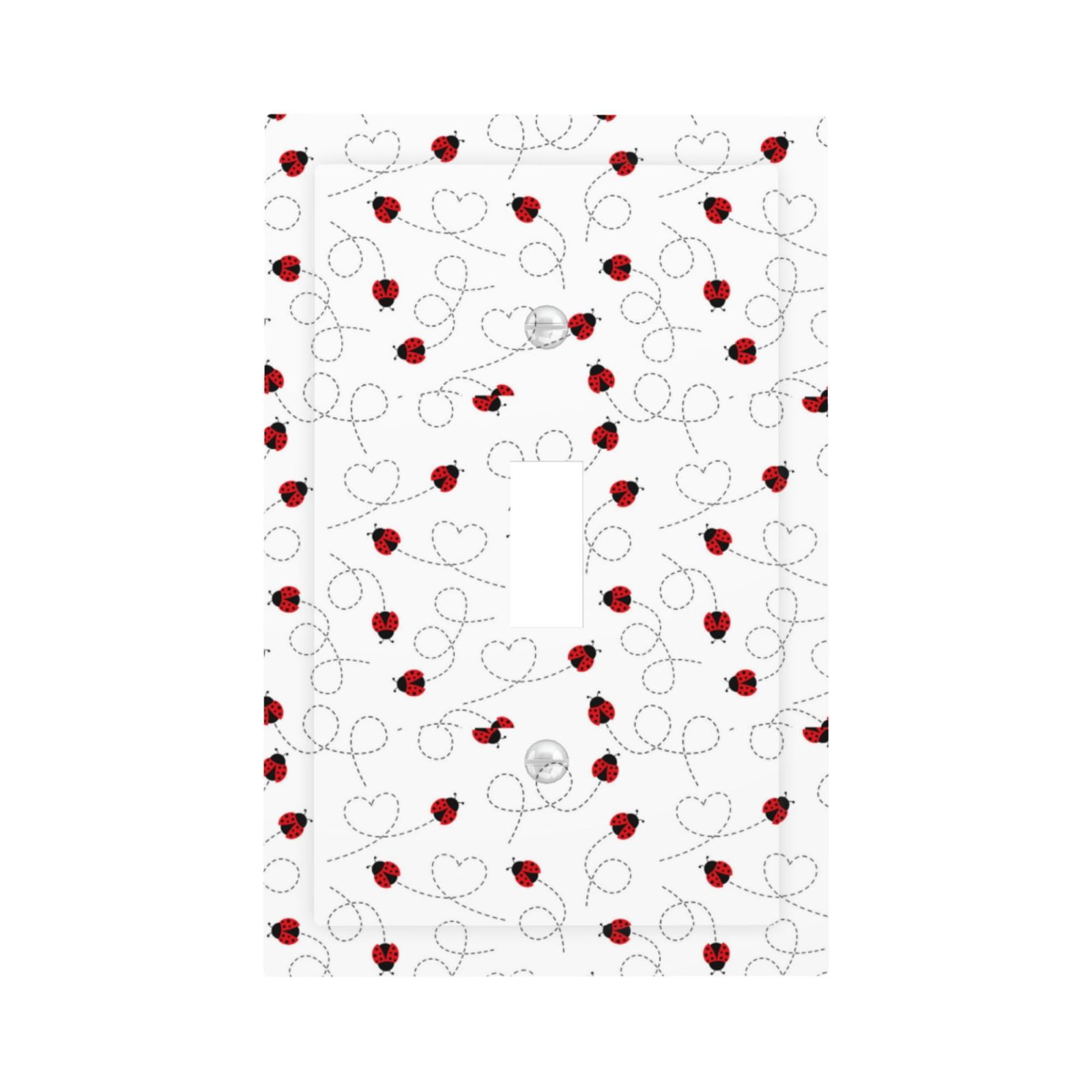 Fotbe Ladybugs Flying On Dotted Route Print Duplex Receptacle Wall Plate, 1-Gang 5.0" x3.0" Wall ...