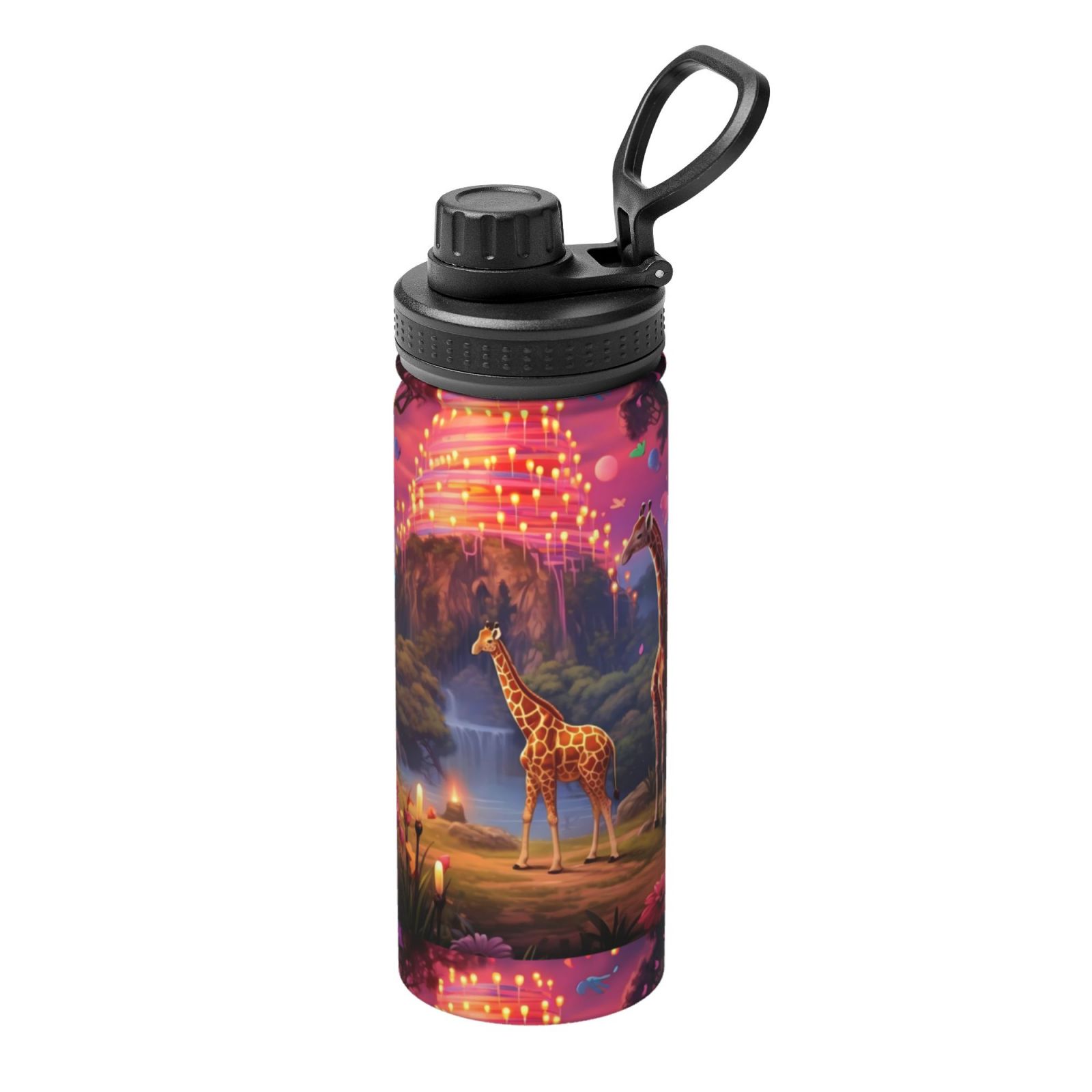 Fotbe Lantern Giraffes Magical Forest Pattern 18 Oz Sports Insulated ...