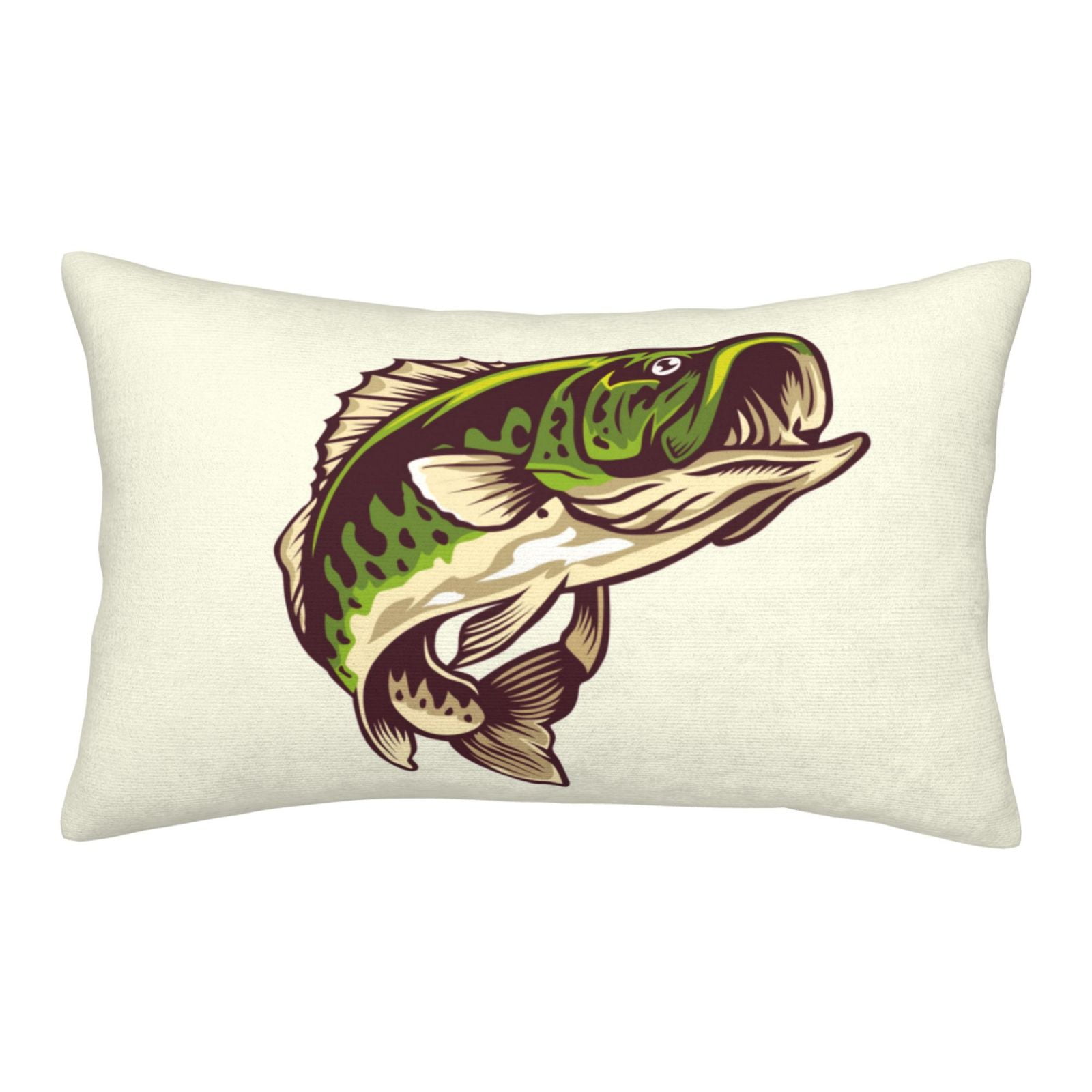 Fotbe Largemouth Bass Fish (3) Pattern Pillow Cases - Envelope Closure ...