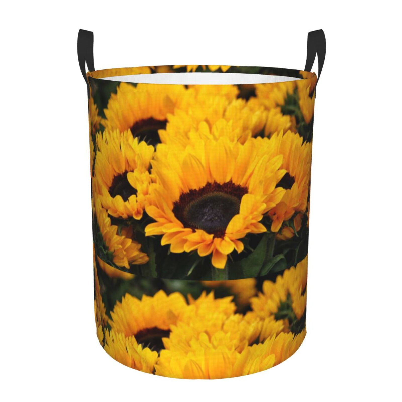Fotbe Flower Bush Sunflower Laundry Basket with Handles, Waterproof ...