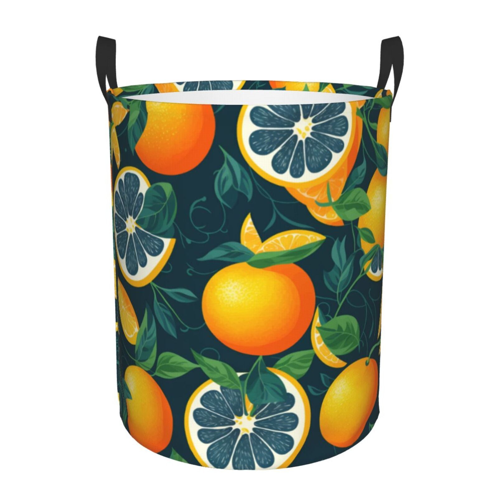 Fotbe Fresh Orange Laundry Basket with Handles, Waterproof Large ...