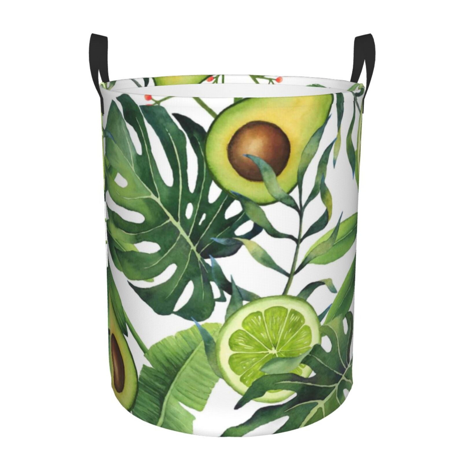 Fotbe Laundry Hamper With Durable Leather Laundry Basket Watercolor ...