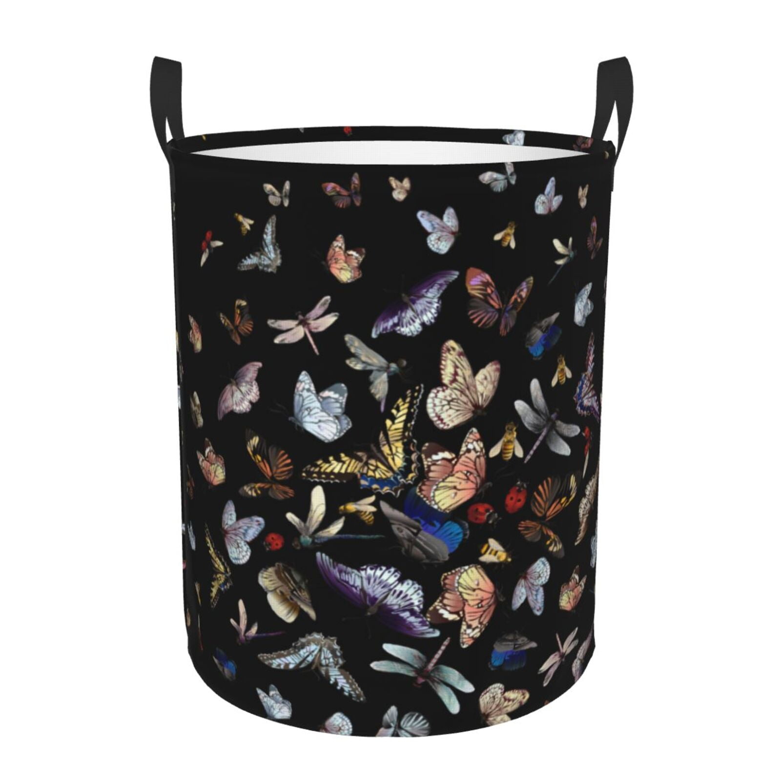 Fotbe Laundry Hamper With Durable Leather Laundry Basket Butterfly1 ...