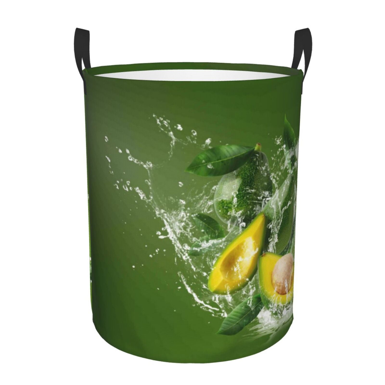 Fotbe Laundry Hamper With Durable Leather Laundry Basket Friut Avocado ...