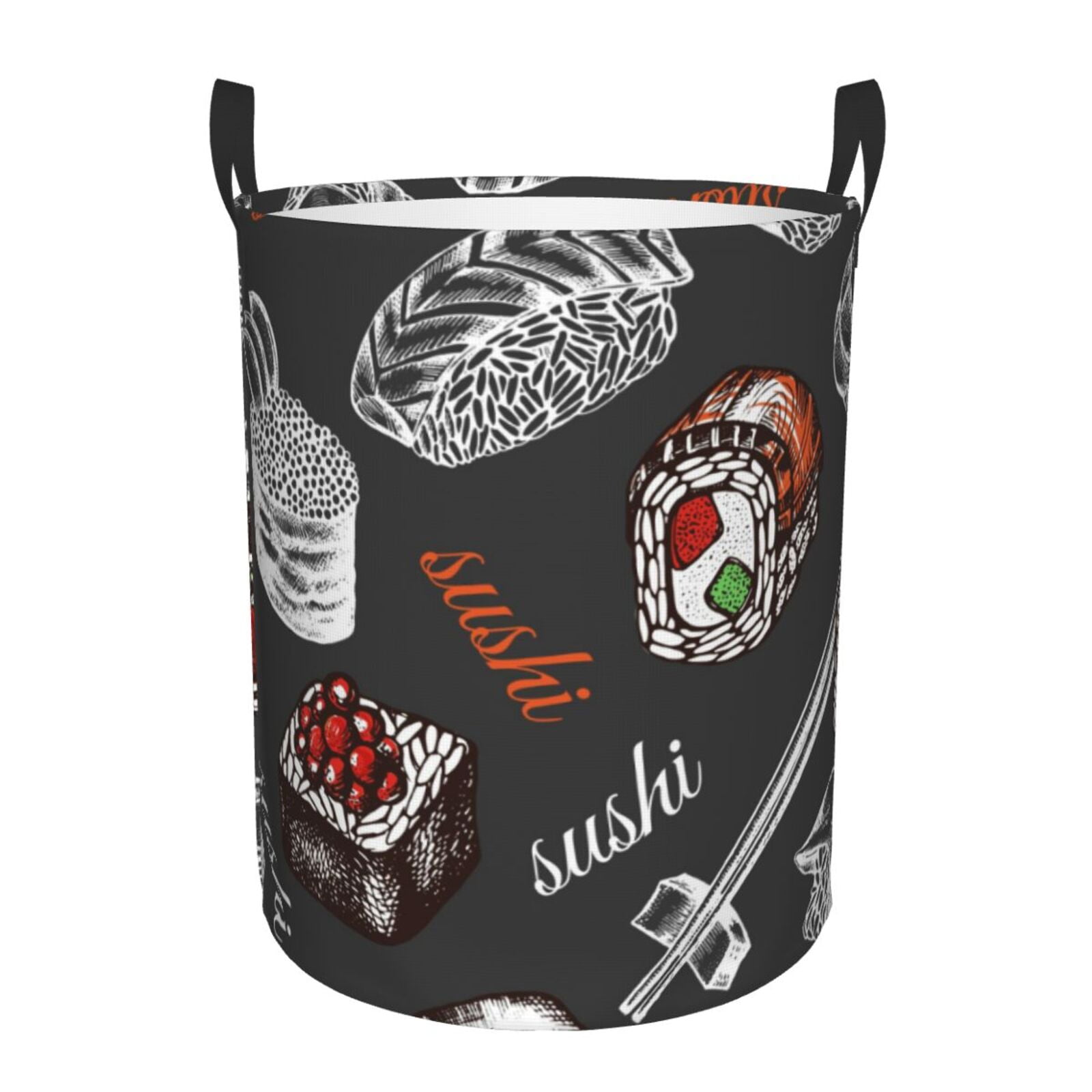 Fotbe Laundry Hamper With Durable Leather Laundry Basket Japanese Sushi ...