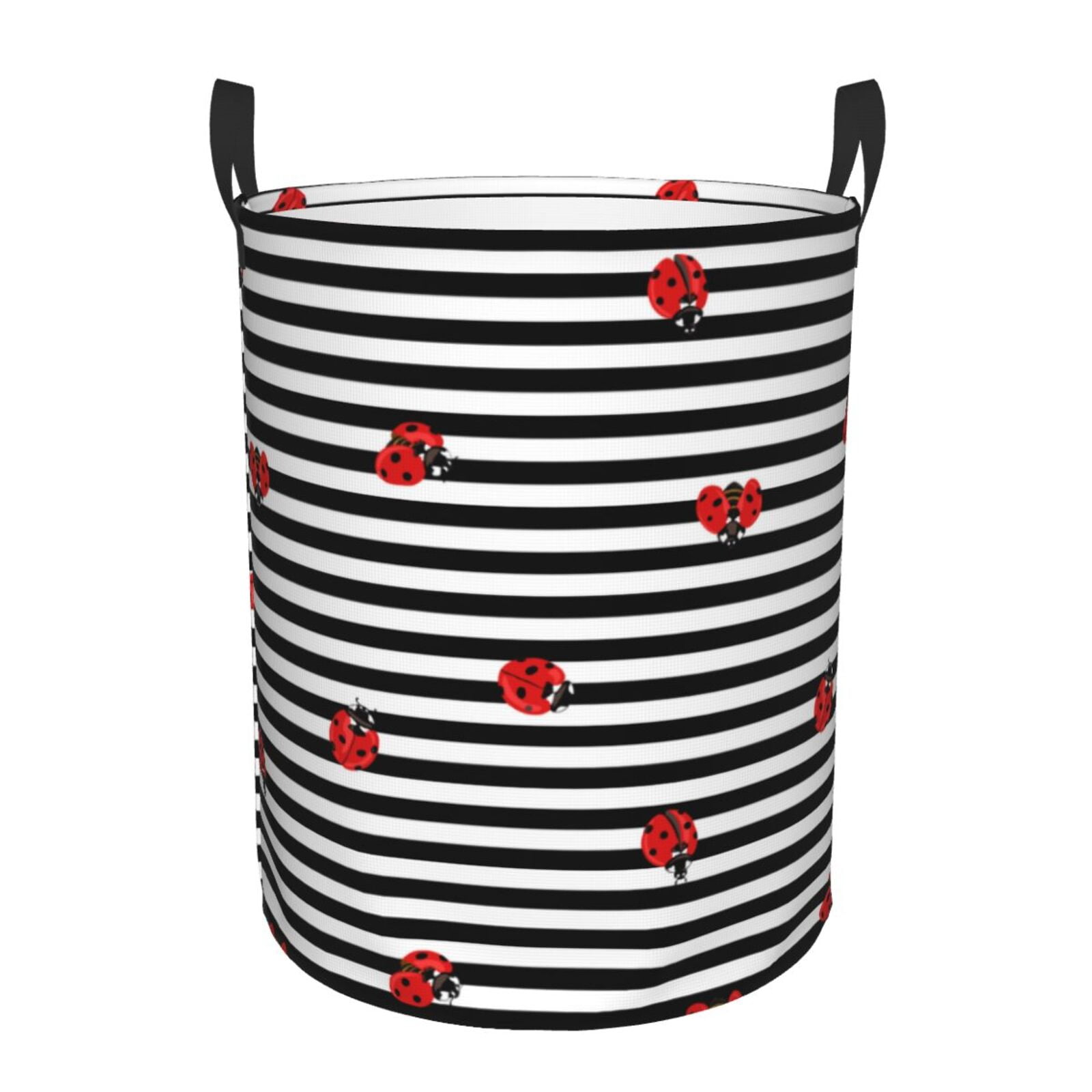 Fotbe Laundry Hamper With Durable Leather Laundry Basket Ladybugs On ...