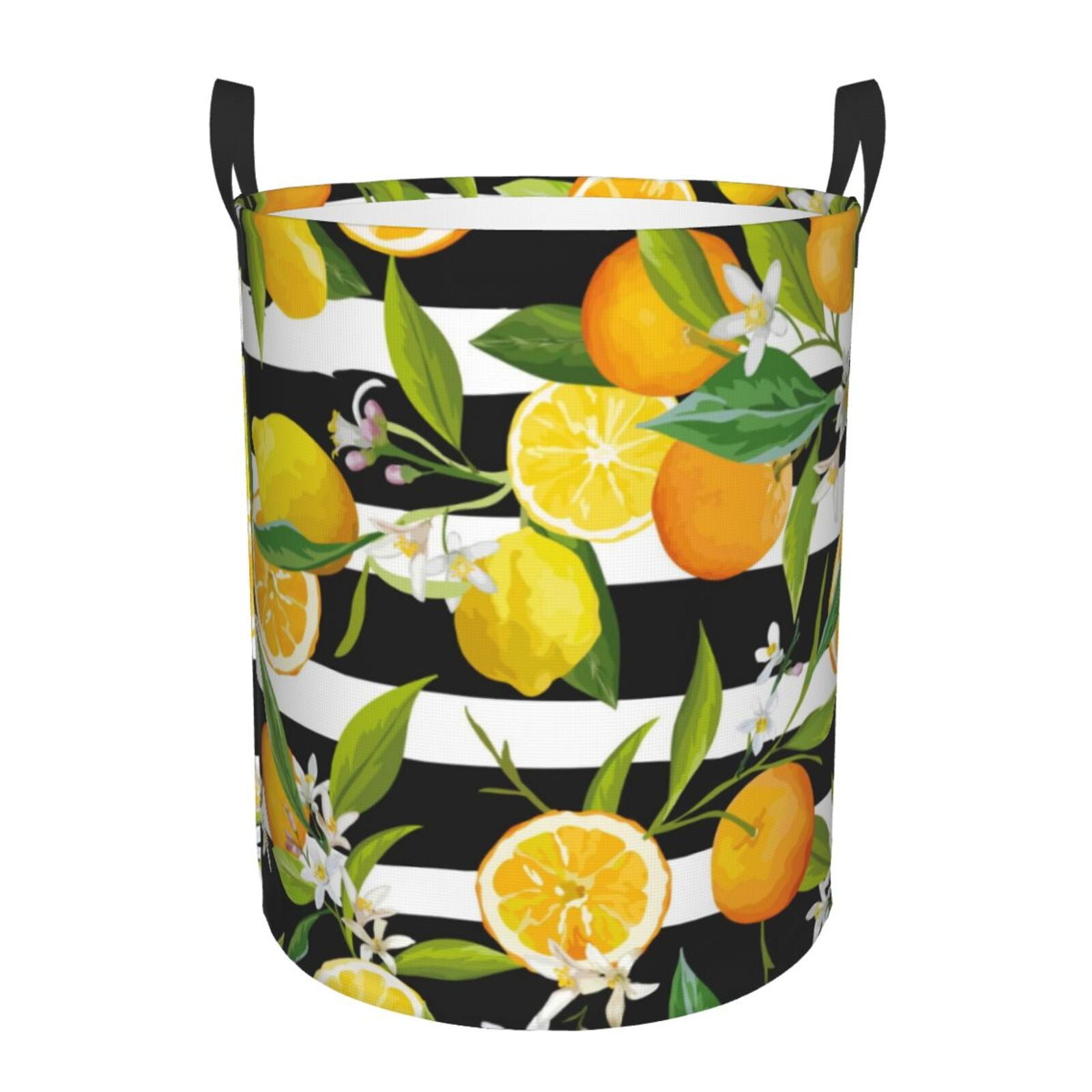 Fotbe Laundry Hamper With Durable Leather Laundry Basket Orange And ...
