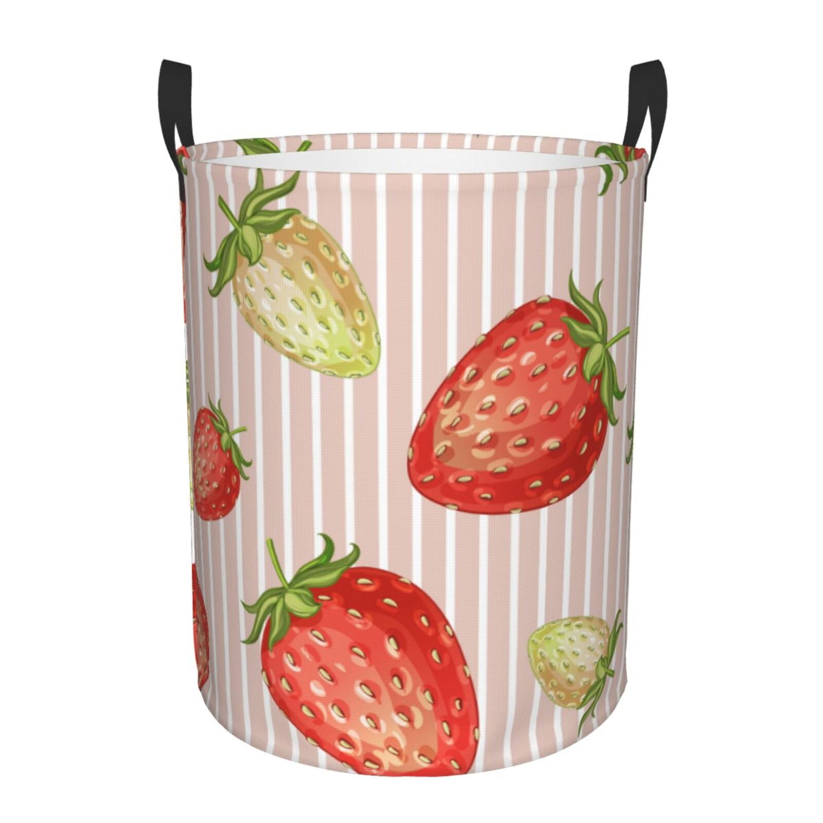 Fotbe Laundry Hamper With Durable Leather Laundry Basket Strawberries ...