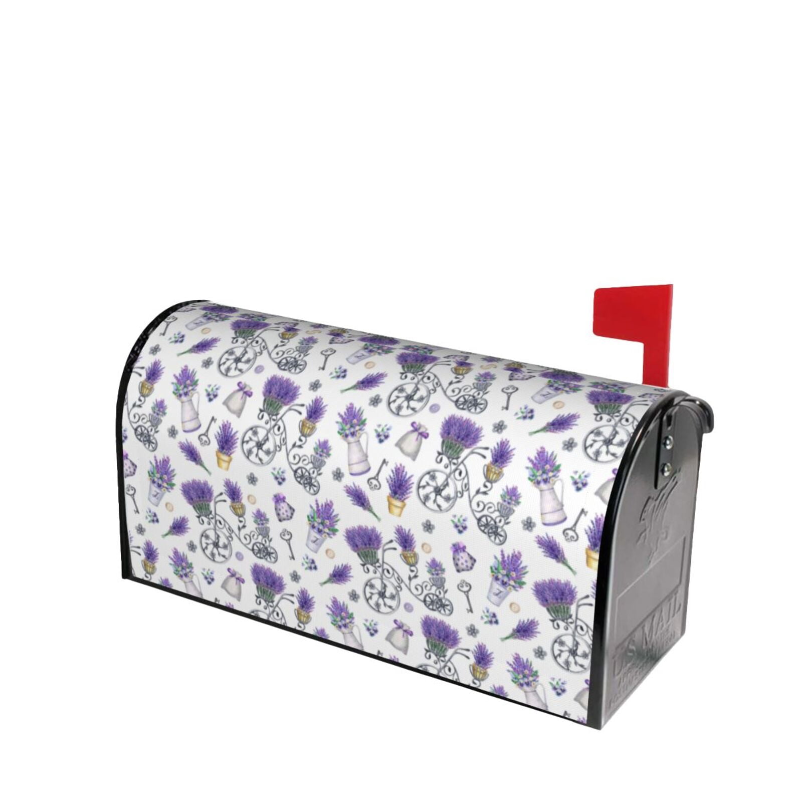Fotbe Lavender Bicycle Mailbox Covers Post Letter Box Cover Garden ...