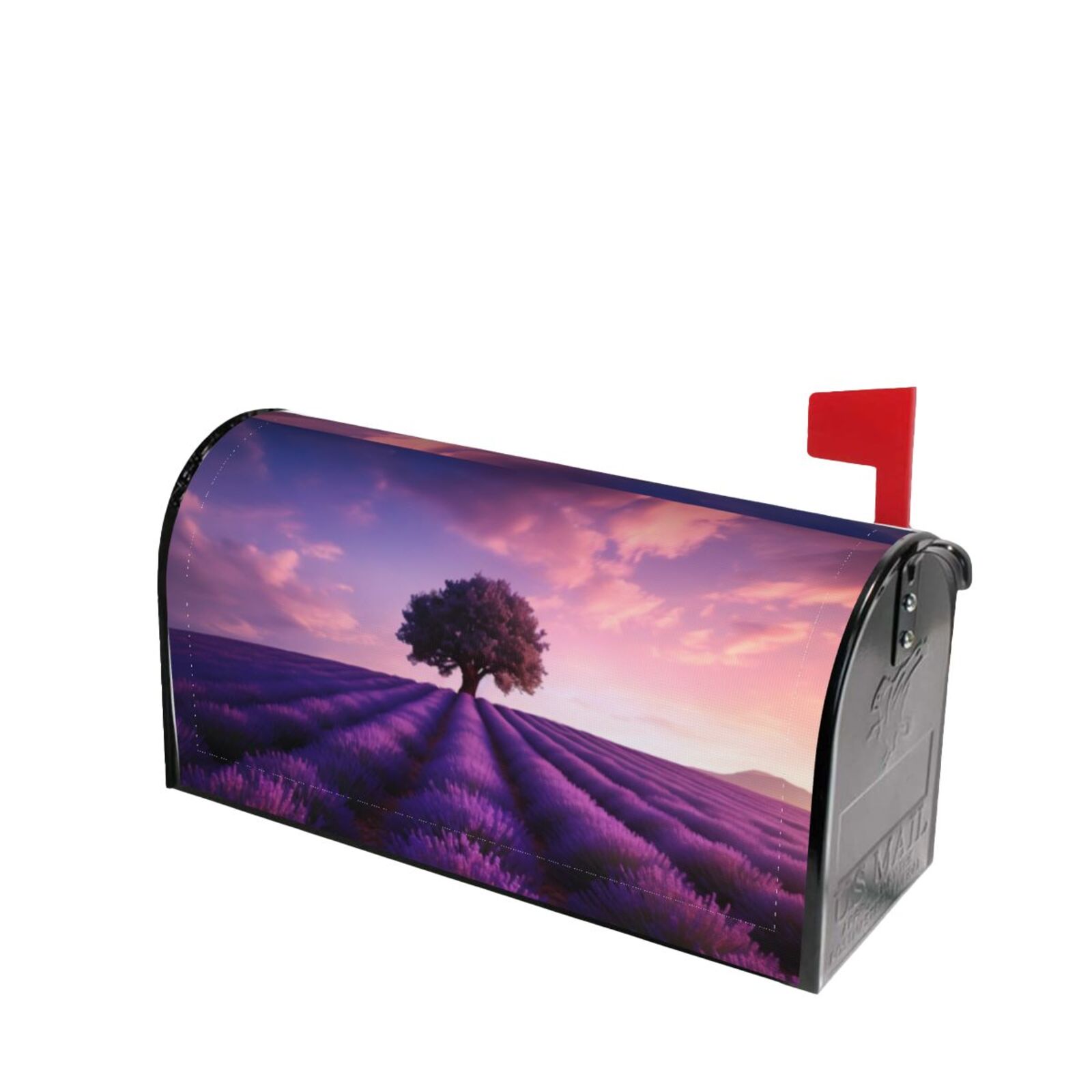 Fotbe Lavender Field Sunset Mailbox Covers Post Letter Box Cover Garden ...