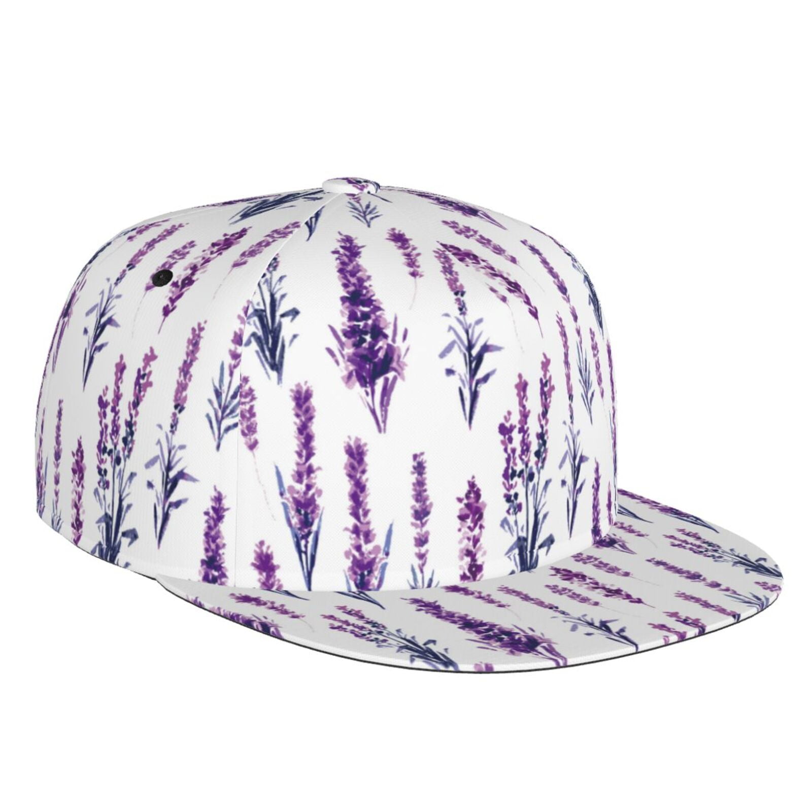 Fotbe Lavender Flowers Flat Bill Visor Cap Classic Snapback Hat ...