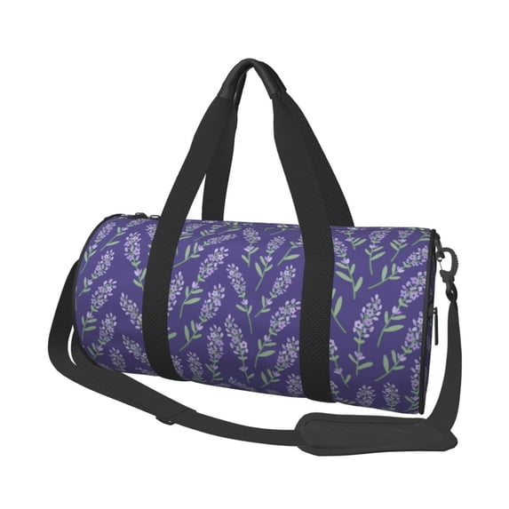 Fotbe Lavender Flowers Pattern Foldable Sports Gym Bag with Wet Dry ...