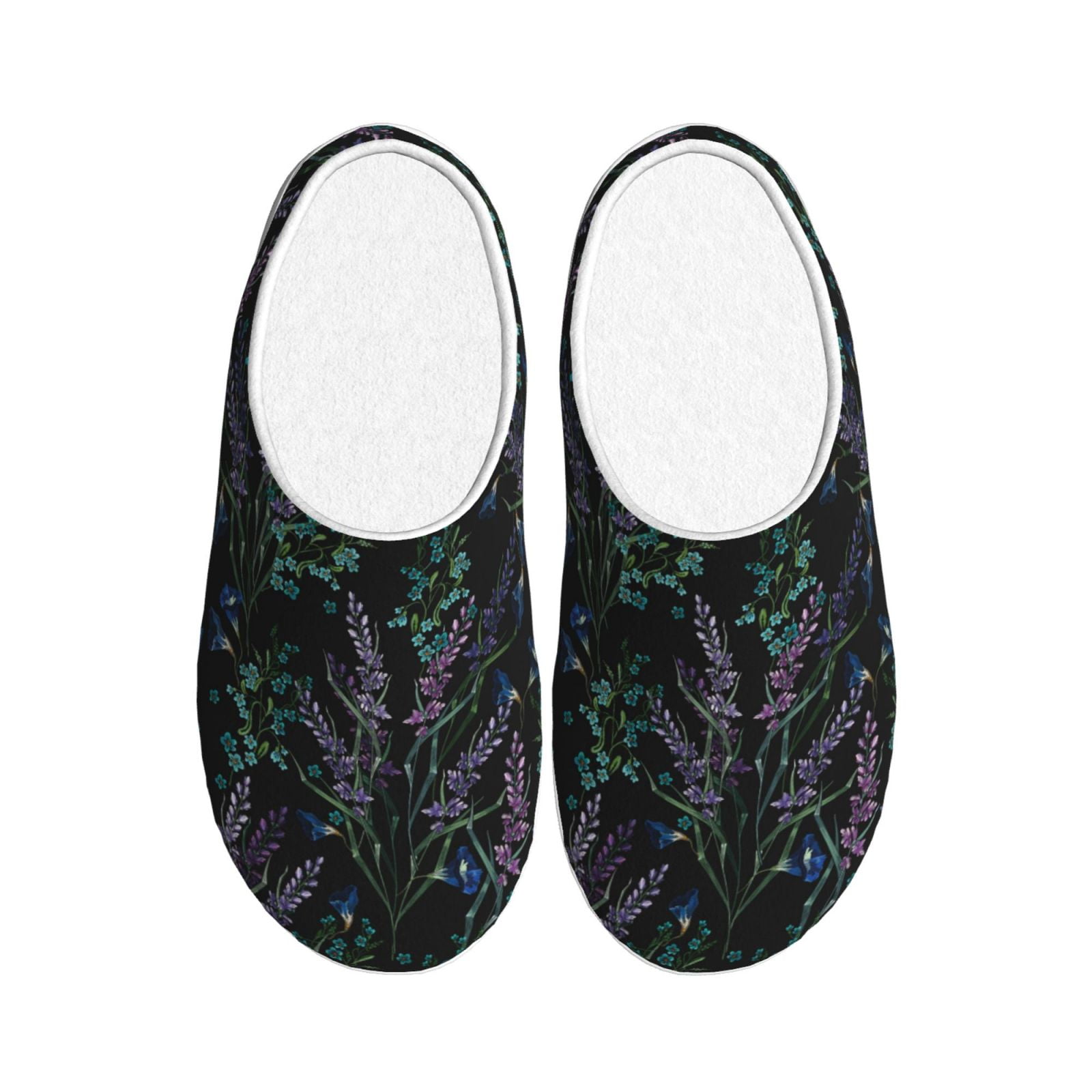 Fotbe Lavender Flowers Pattern Women's Fuzzy Curly Fur Memory Foam ...