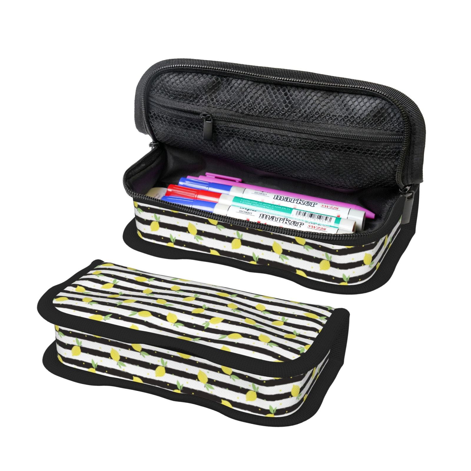 Fotbe Lemon_1 Pattern Pencil Case,Canvas Pen Case, Multi- Slot Pencil ...