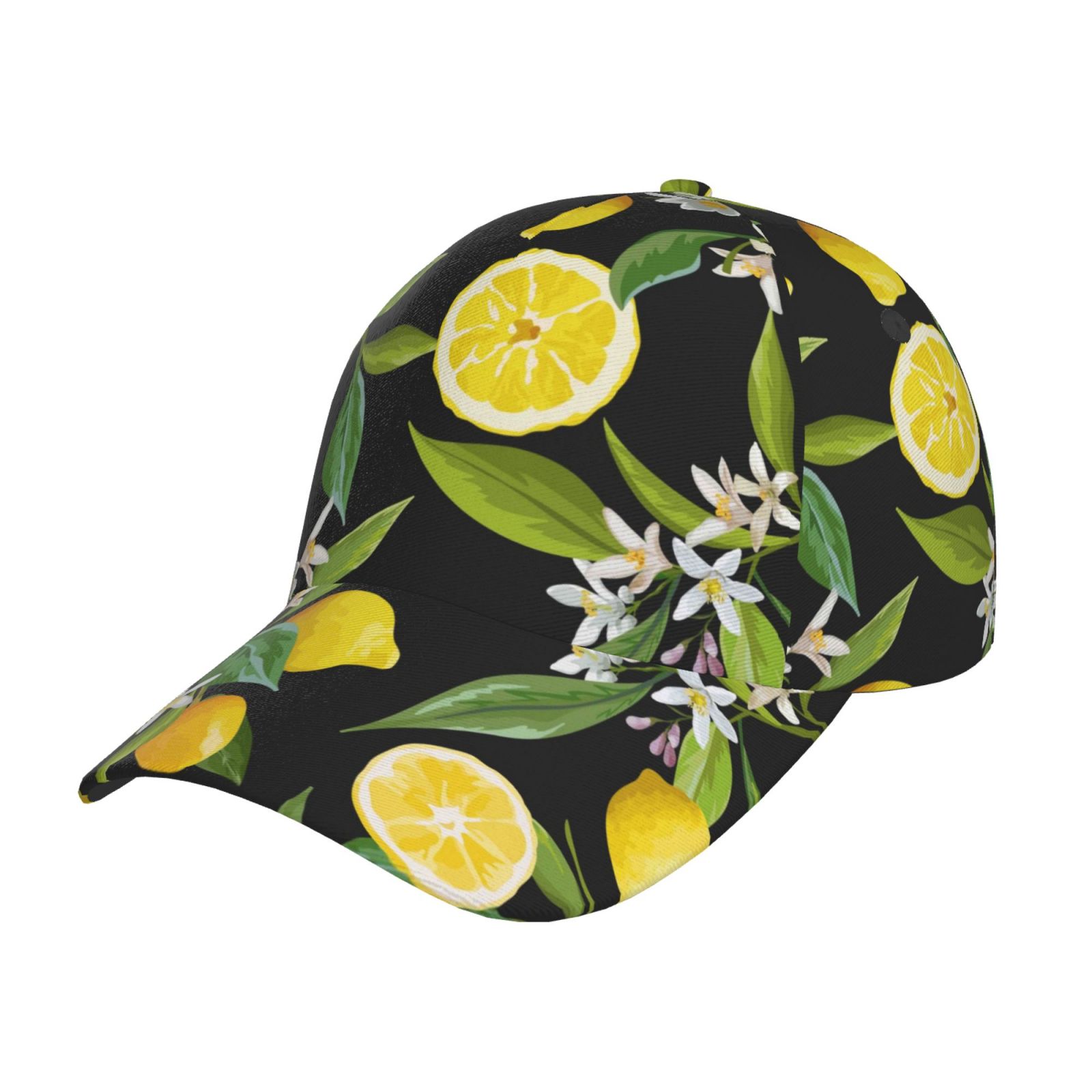 Fotbe Lemon Fruits Flowers Leaves Baseball Cap, Lemon Fruits Flowers ...