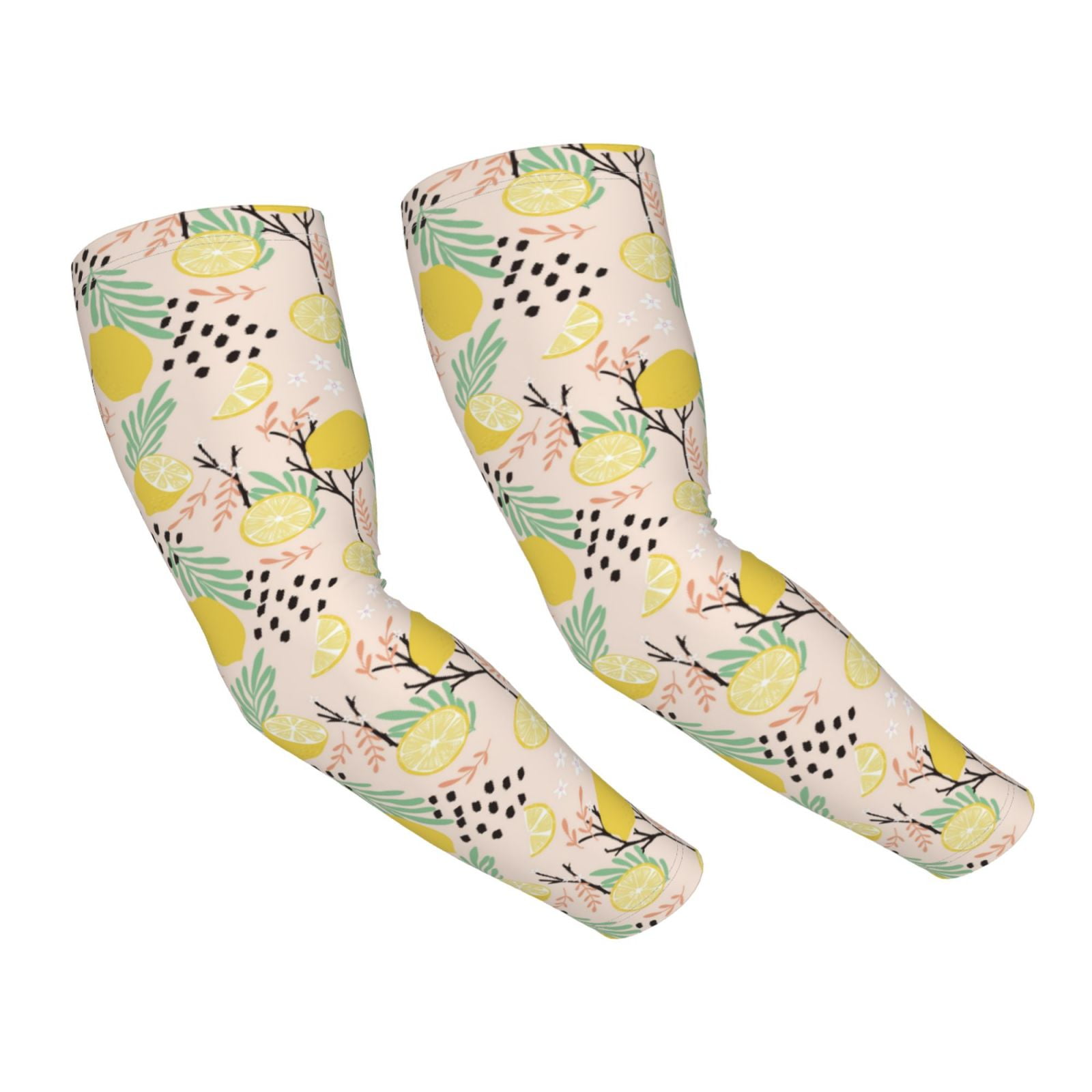 Fotbe Lemon Leaves UV Sun Protection Arm Sleeves - Tattoo Cover Up ...