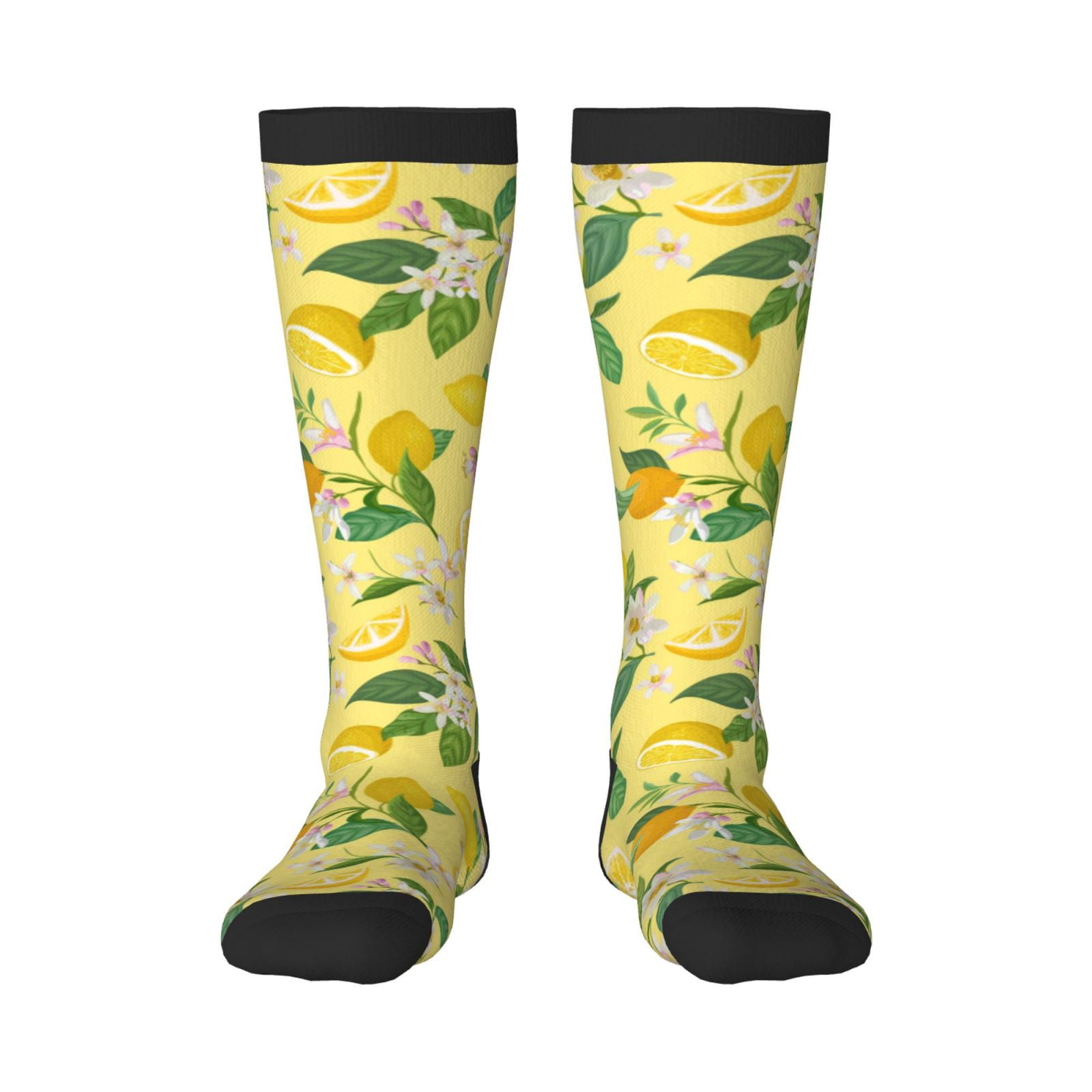Fotbe Lemon print Women's Men's Novelty Crew Socks Cotton Socks Knee ...