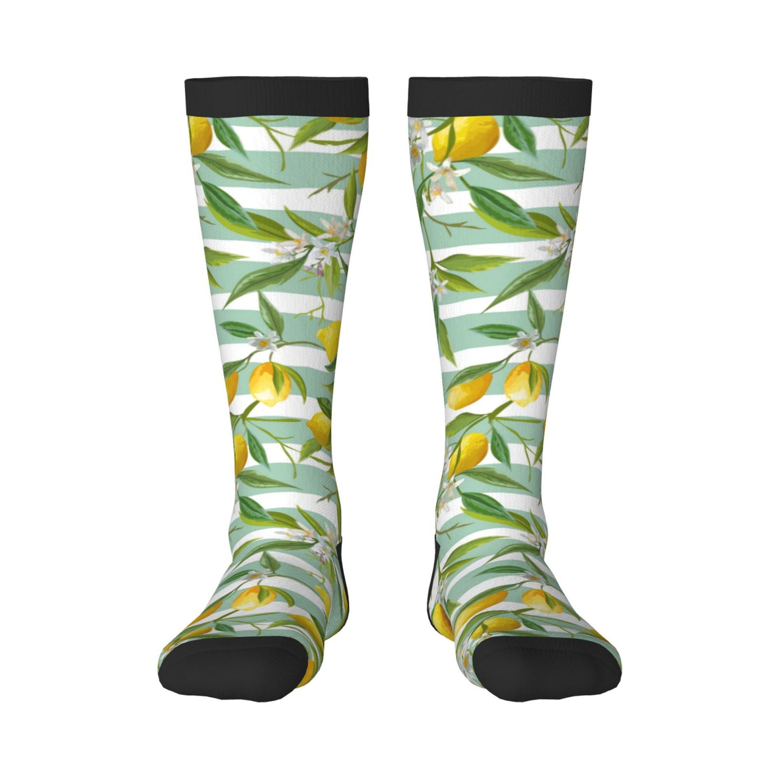 Fotbe Lemon print Women's Men's Novelty Crew Socks Cotton Socks Knee ...