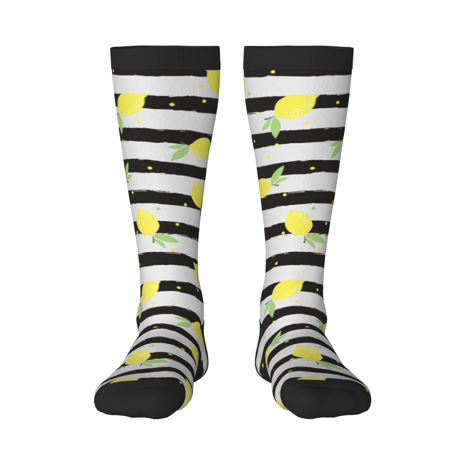 Fotbe Lemon print Women's Men's Novelty Crew Socks Cotton Socks Knee ...