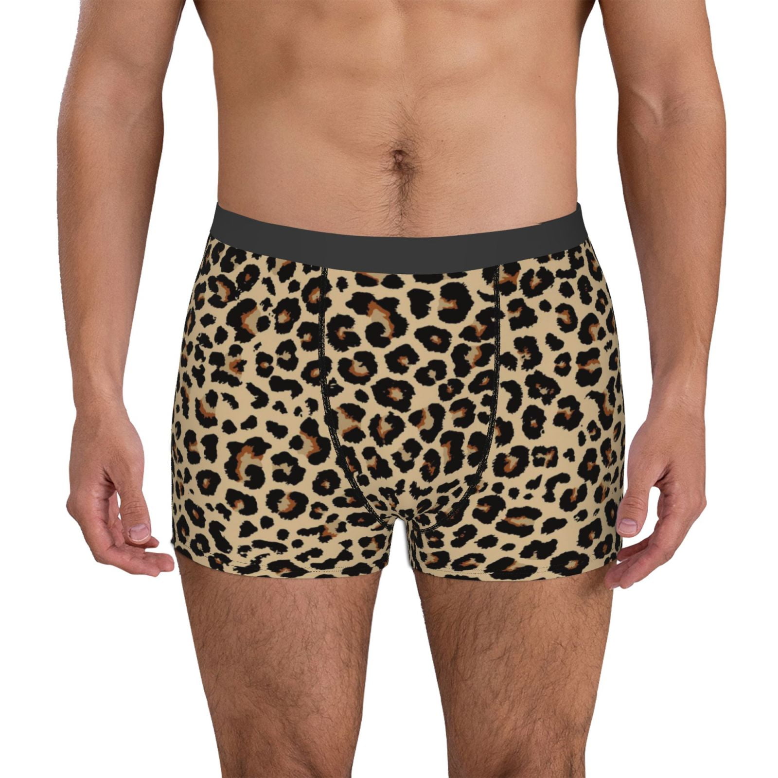 Fotbe Leopard Print-1 Men’s Total Support Pouch Boxer Briefs, X-Temp ...